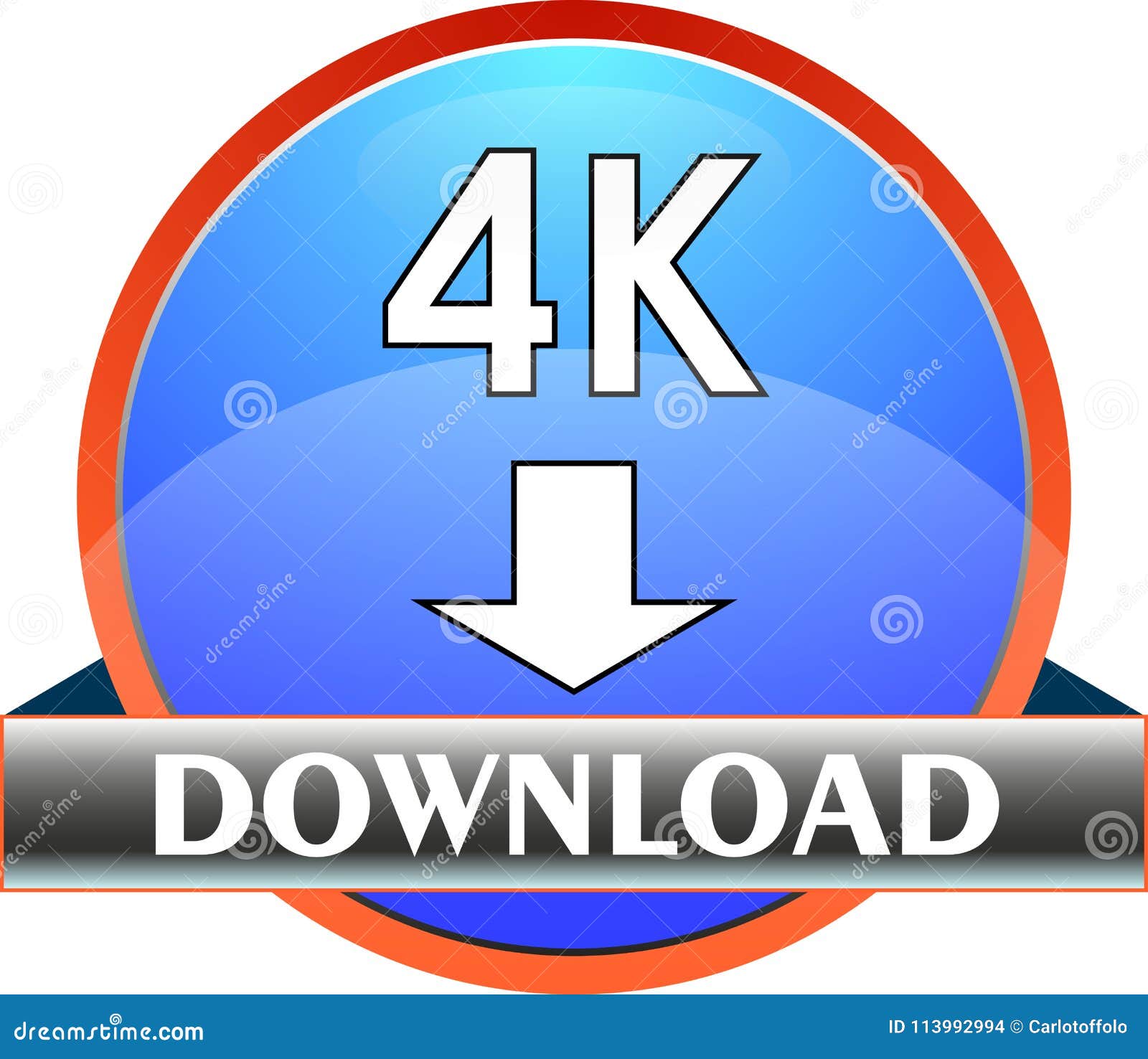 Push Button 4K Download - Vector Stock Vector - Illustration of movie ...