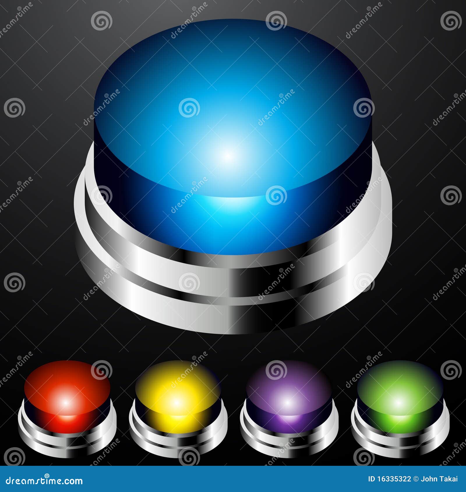 Push Button Light Set stock vector. Illustration of reflection - 16335322