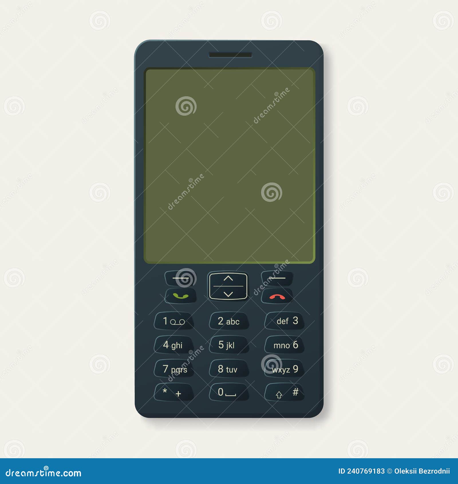 Push Button Old Mobile Phone Stock Vector - Illustration of cell, empty ...