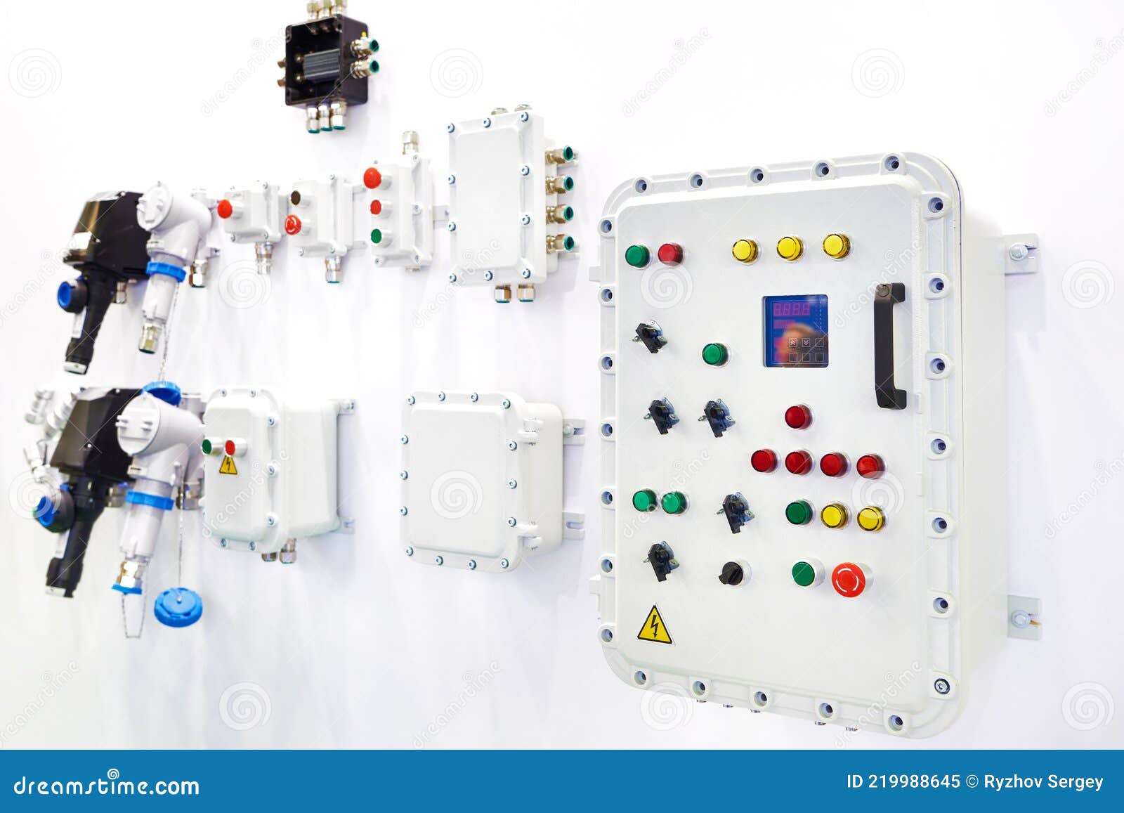 Push Button Panels and Commutation Explosion-proof Boxes Stock Image ...
