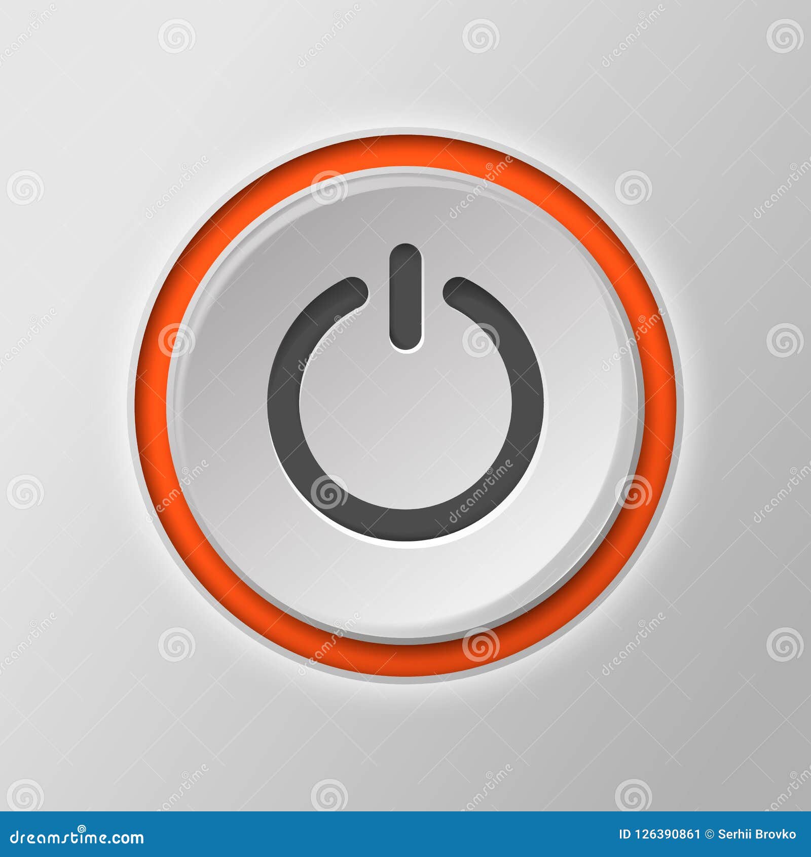 Push-button Power Isolated On A White Background. Vector Illustration ...