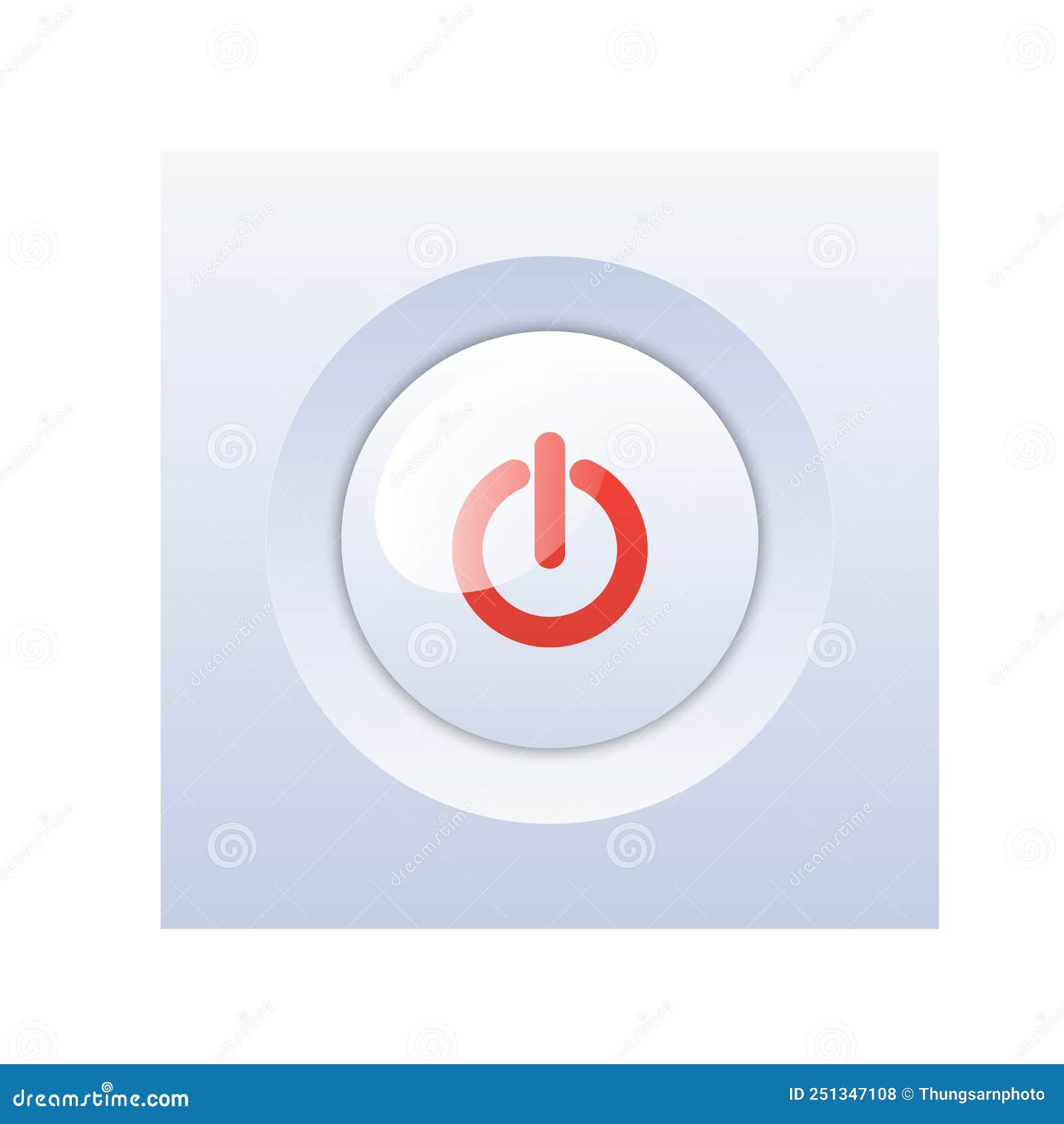 Push Button Power Start Switch on White Background Stock Vector ...