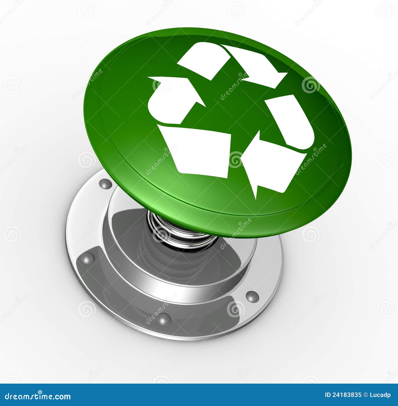 Push Button with Recycling Symbol Stock Illustration - Illustration of ...