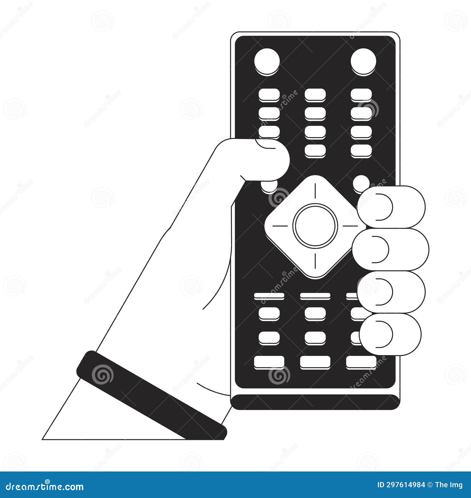 Push Button Remote Control Cartoon Human Hand Outline Illustration ...