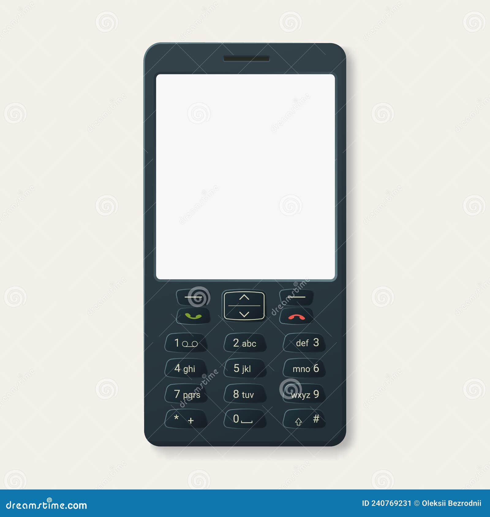 Push Button Retro Mobile Phone Stock Vector - Illustration of wireless ...