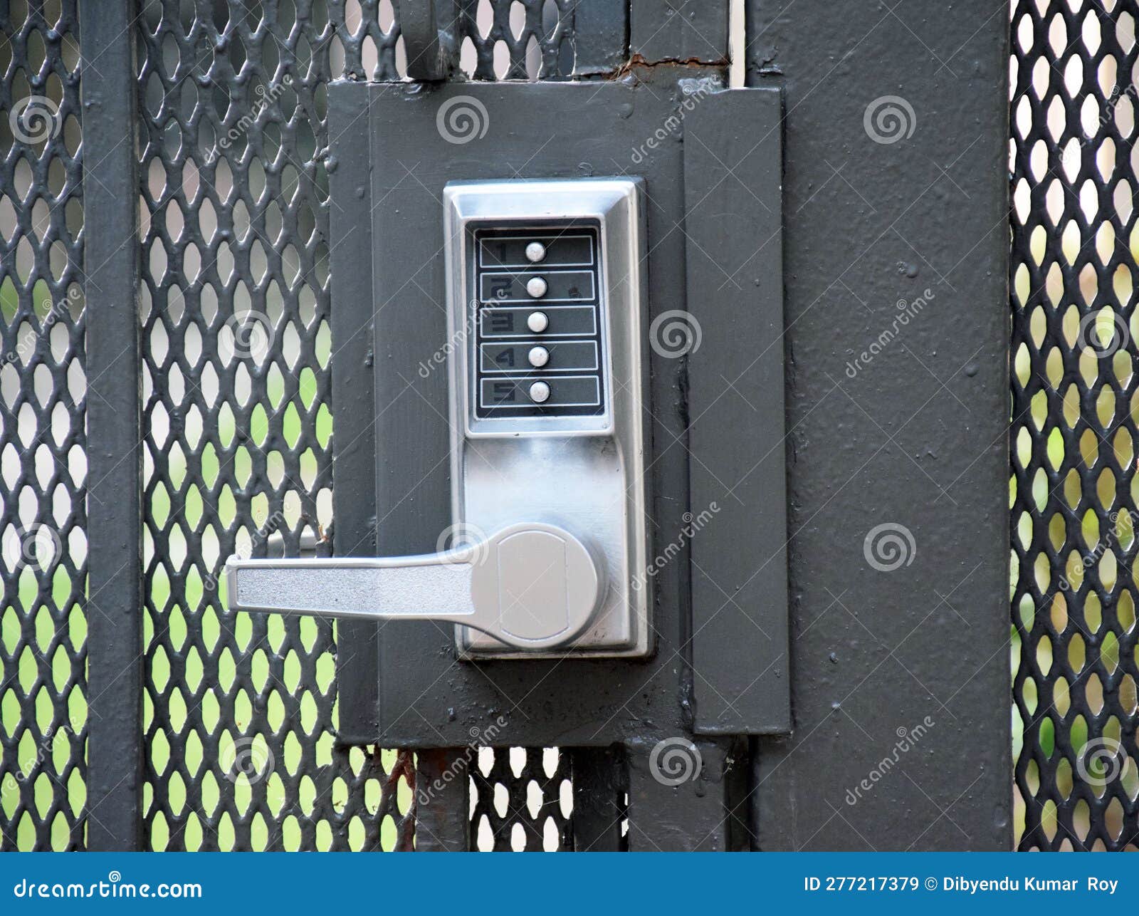 Push button security lock stock image. Image of black - 277217379