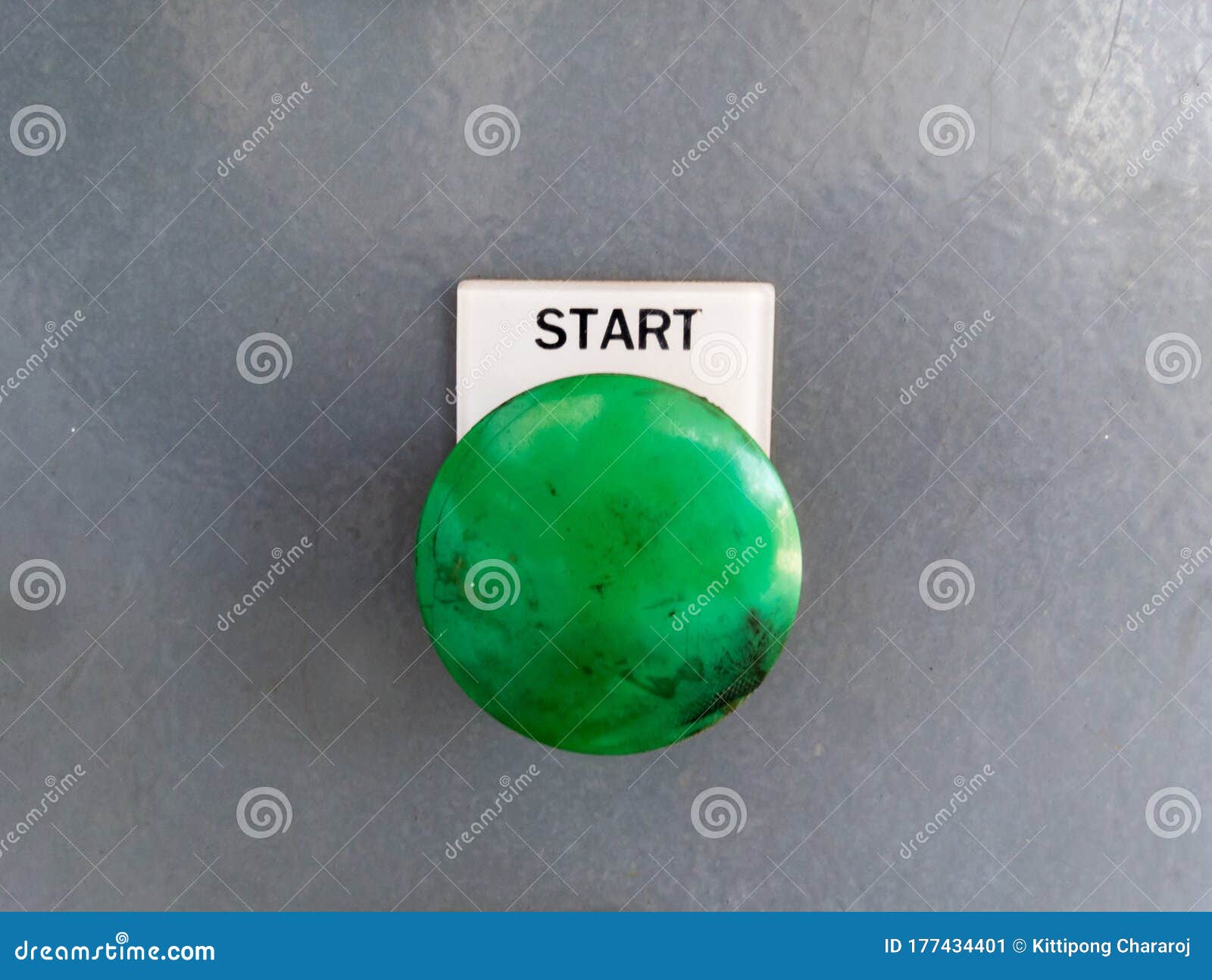Push Button Start Machine the Button is Green Stock Image - Image of ...