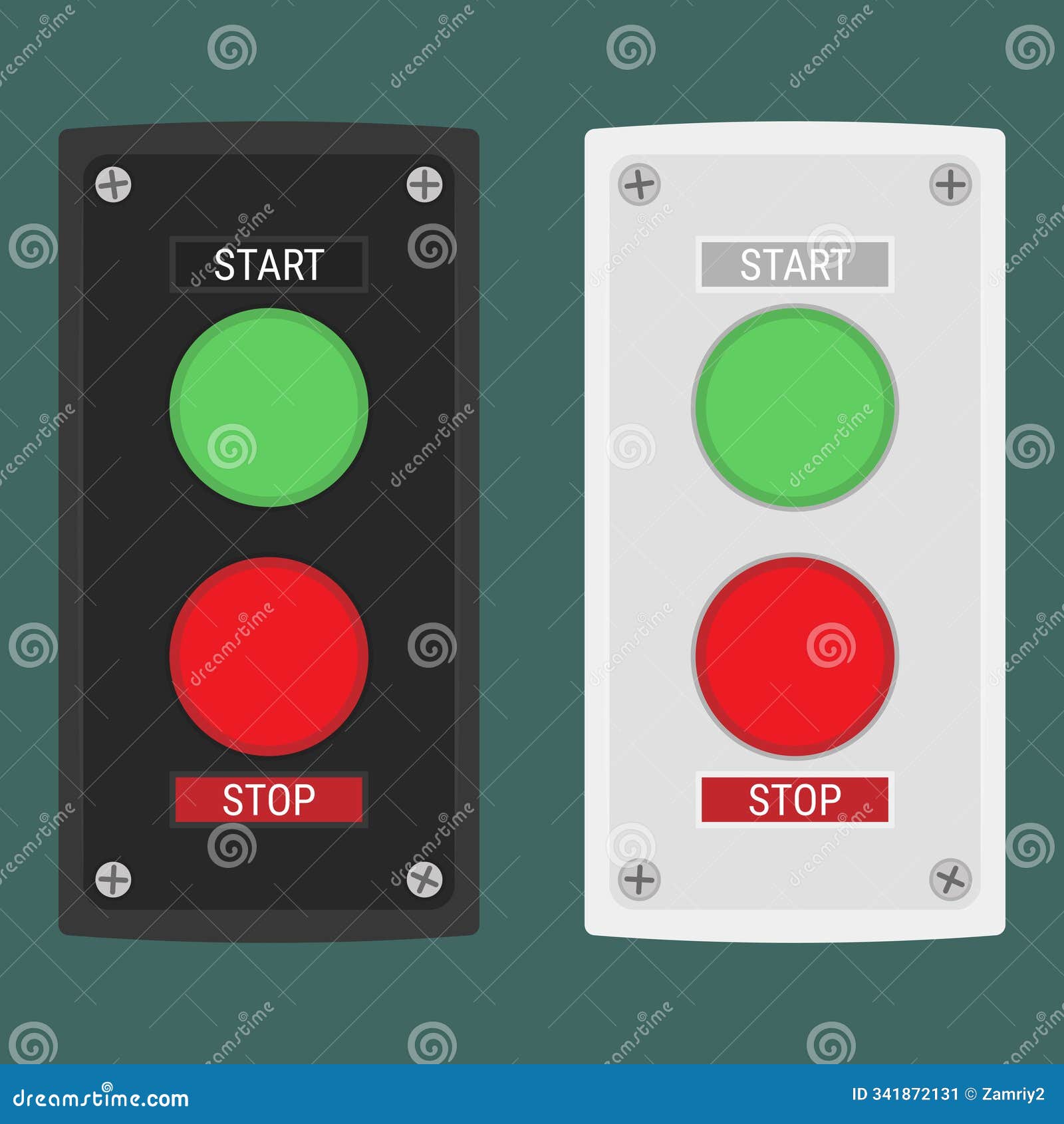 Push Button Station Switch with Two Buttons Stock Illustration ...