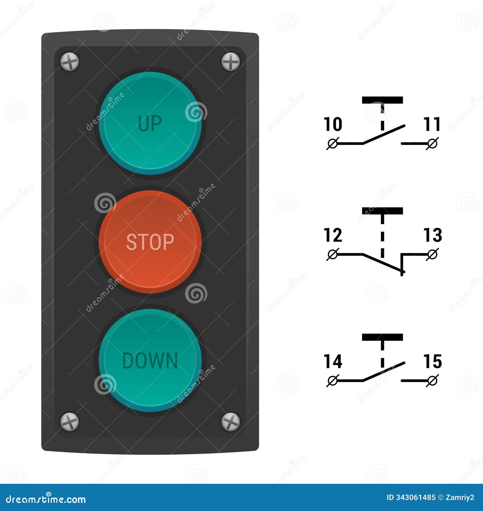 Push Button Station Switch and Wiring Diagram Stock Vector ...