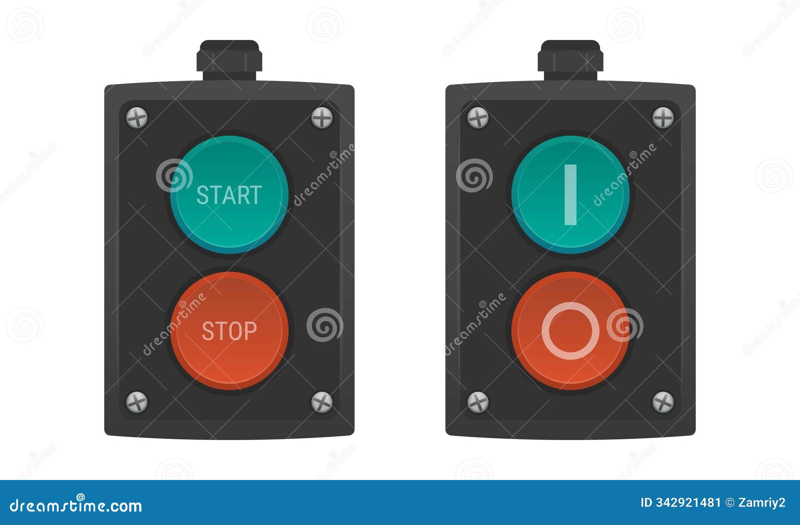 Push Button Station with Two Buttons Stock Illustration - Illustration ...