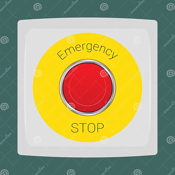 Push Button Switch Box with Emergency Stop Button Stock Vector ...