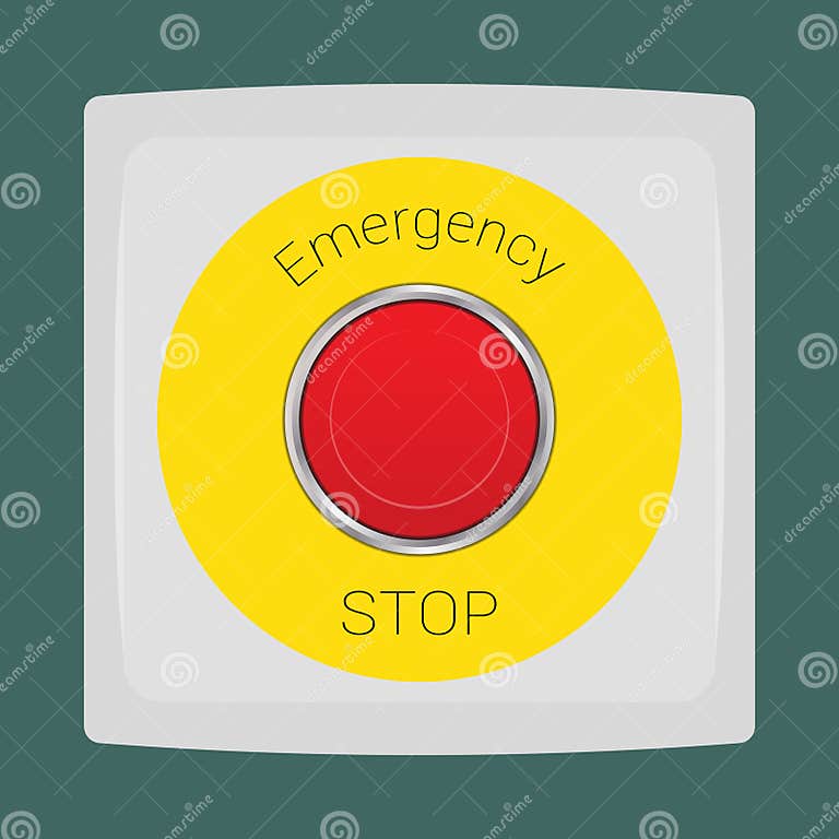 Push Button Switch Box with Emergency Stop Button Stock Vector ...