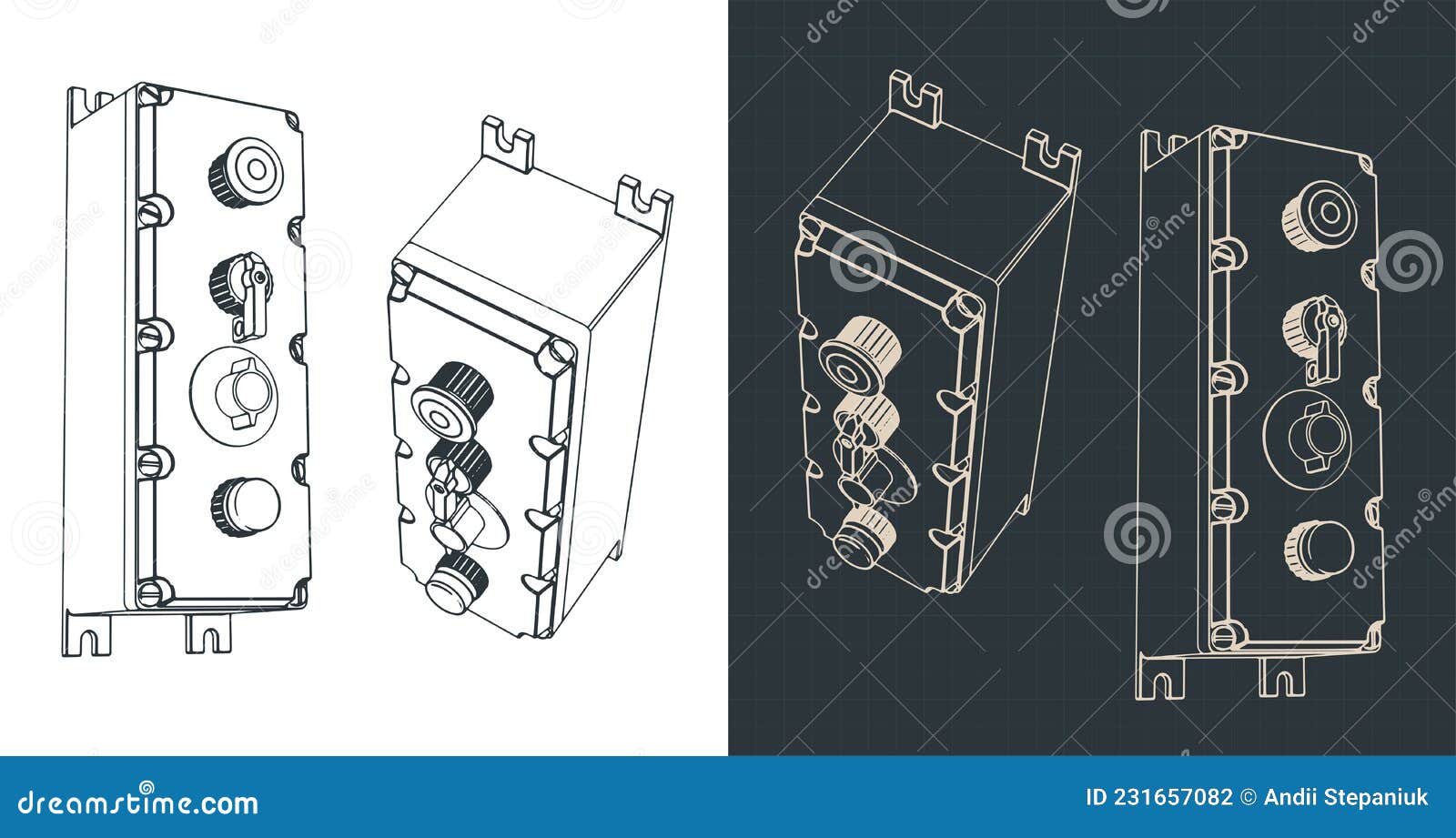 Push Button Switch Control Box Stock Vector - Illustration of process ...