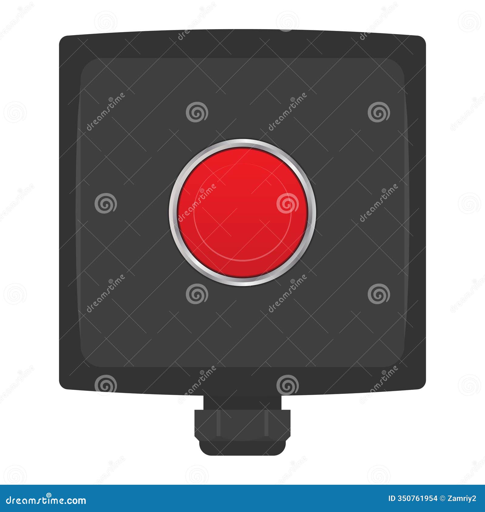 Push Button Switch with Red Button Stock Illustration - Illustration of ...