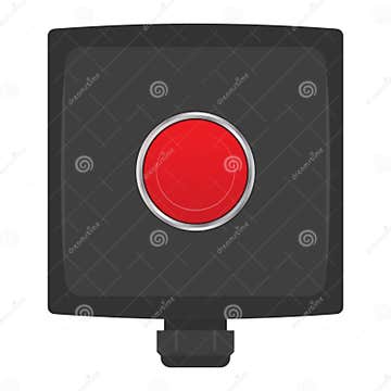 Push Button Switch with Red Button Stock Illustration - Illustration of ...
