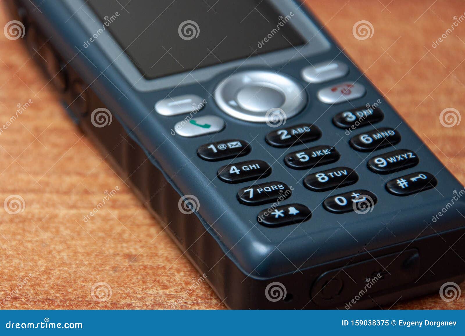 Push-button Telephone on the Table Close-up Stock Image - Image of ...