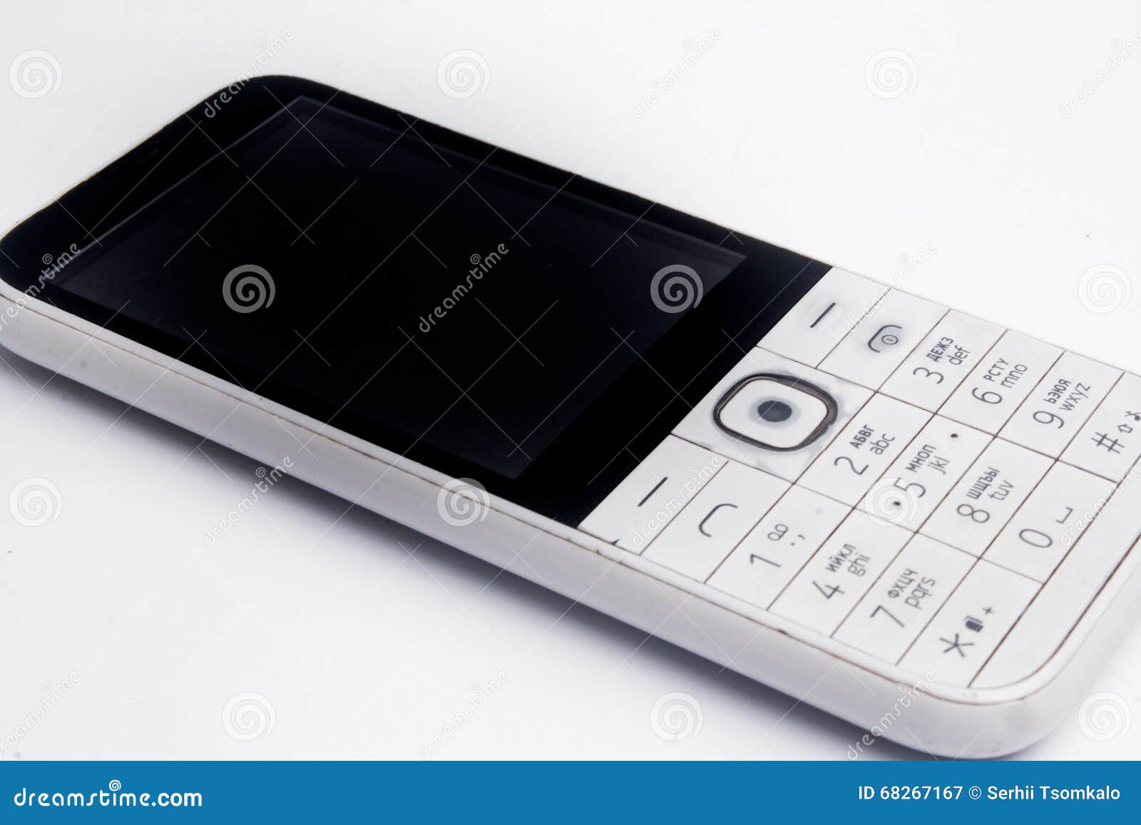 Push-button Telephone on a White Background Stock Image - Image of ...