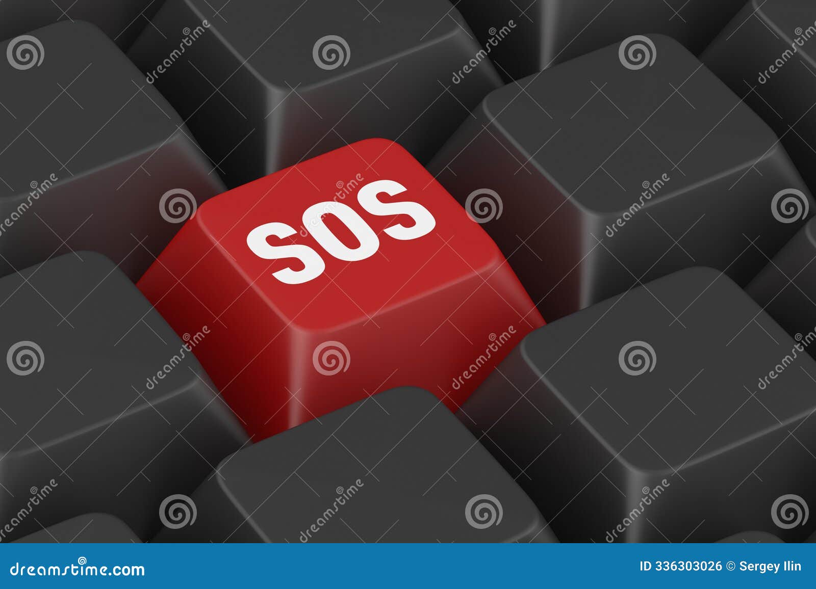 Push Button with Text Sos. 3D Illustration Stock Illustration ...