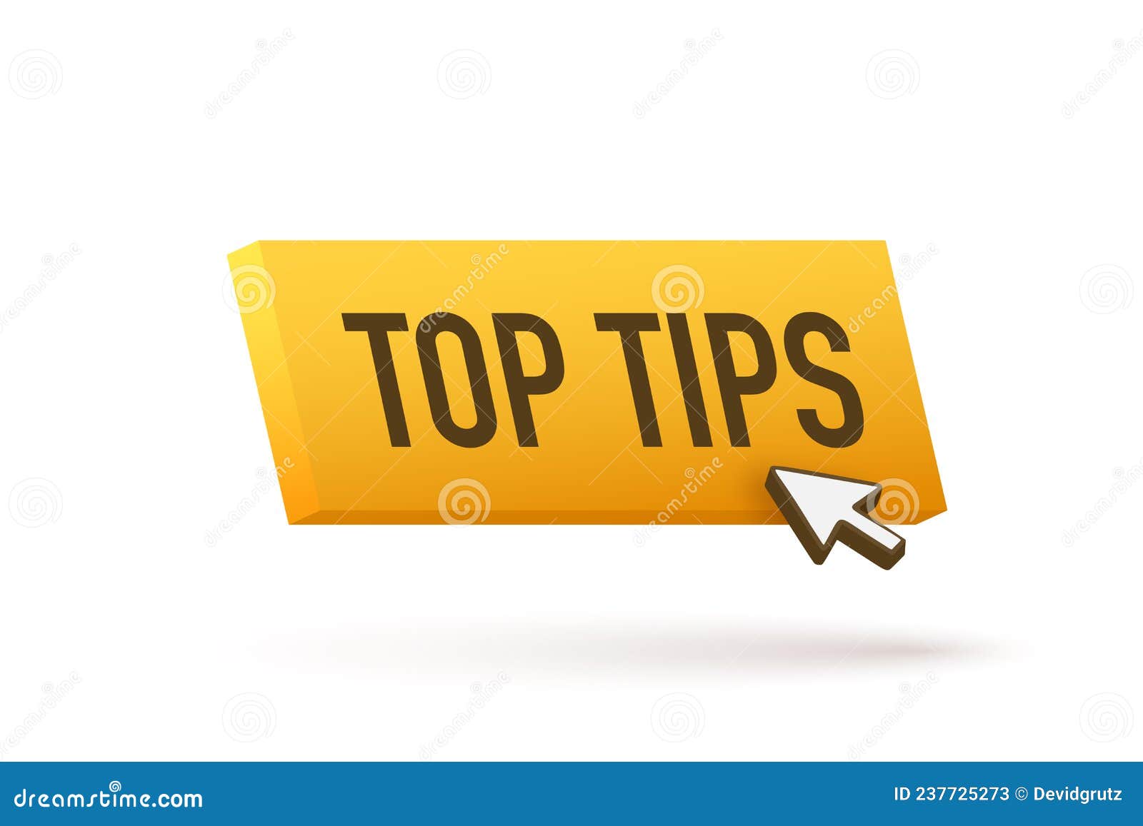 Push Button with Text Top Tips. Vector Illustration. Stock Vector ...