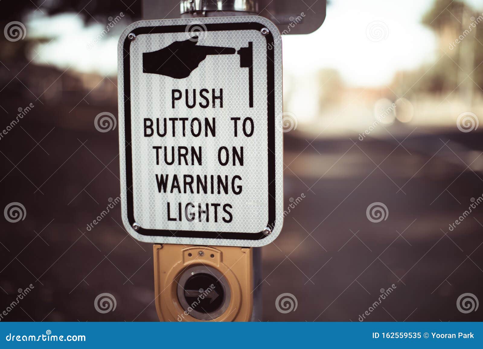 Push Button To Turn on Warning Lights at a Pedestrian Crossing Stock ...
