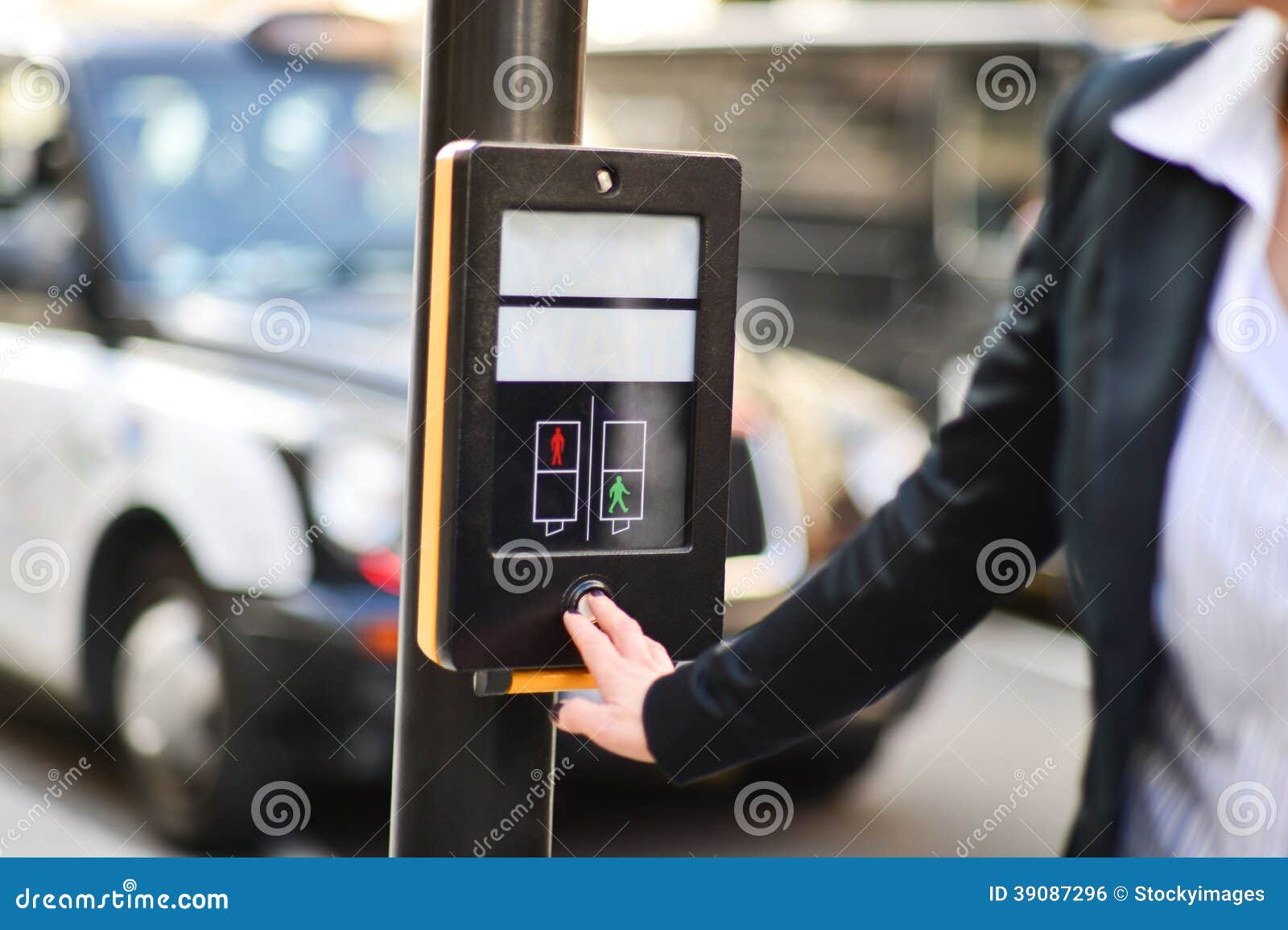 Push Button and Wait for Walk Signal Stock Photo - Image of pedestrian ...
