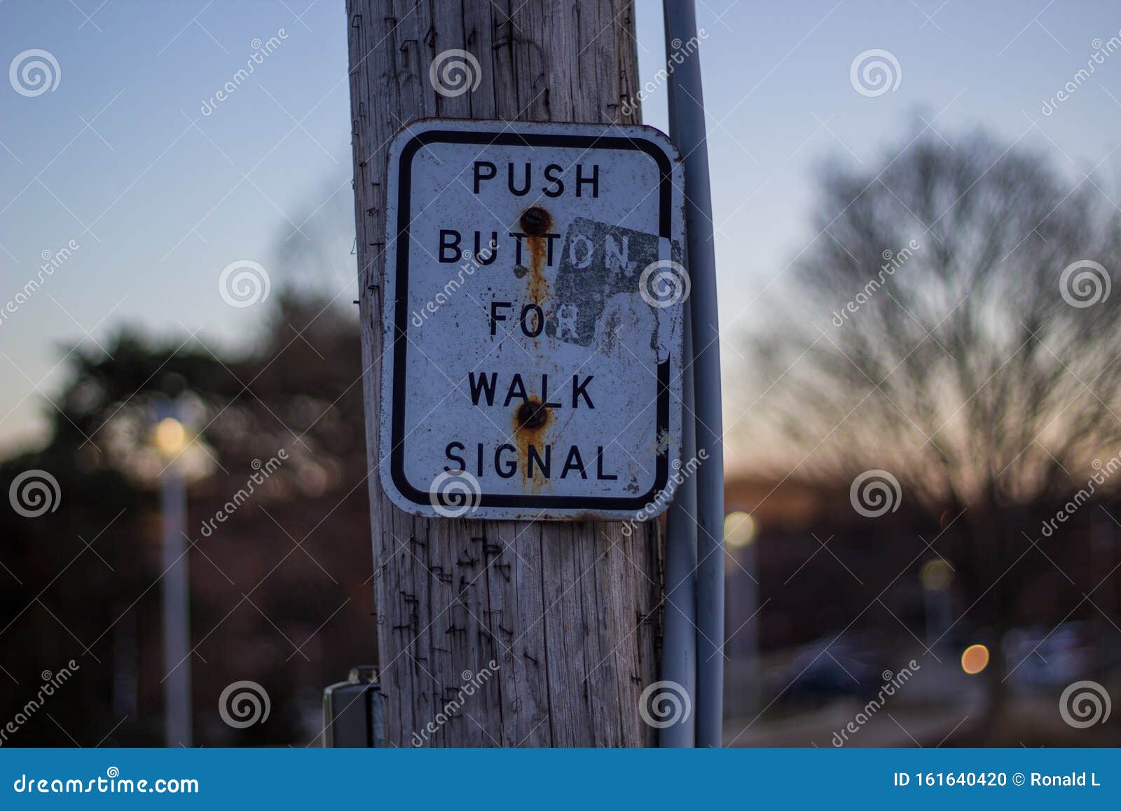 Push Button for Walk Signal at Cross Section Stock Photo - Image of ...