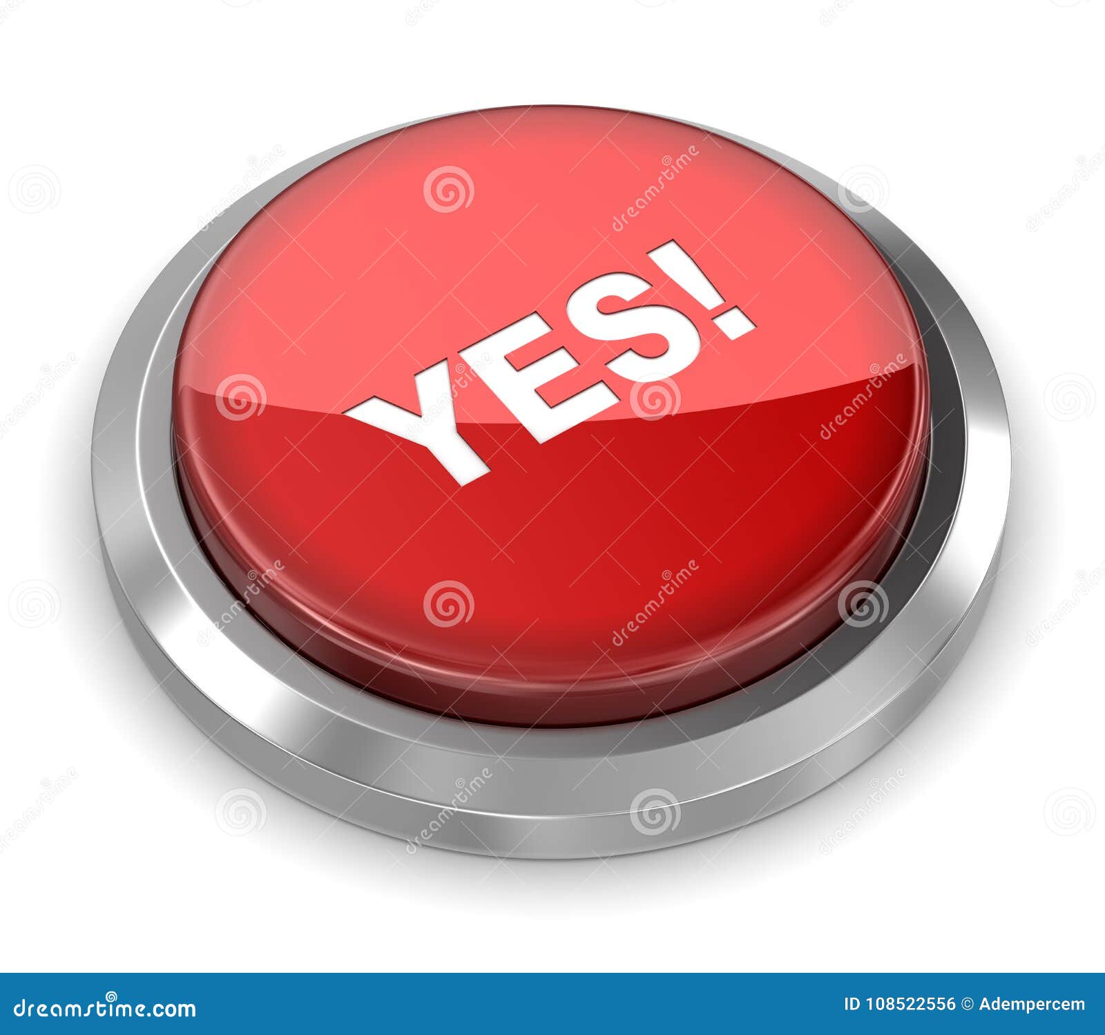 Push Button - Yes stock illustration. Illustration of isolated - 108522556