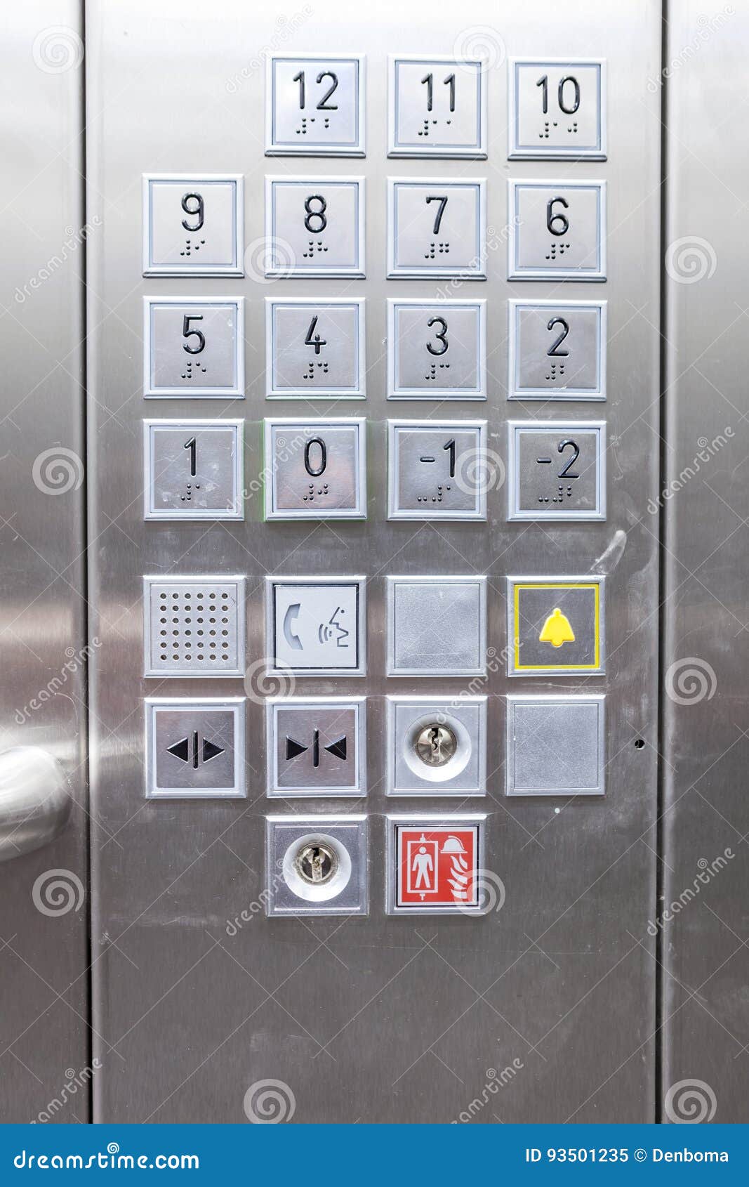 Push Buttons of an Elevator Stock Image - Image of indoors, machine ...