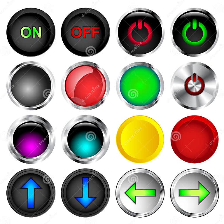 Push Buttons stock vector. Illustration of stop, switch - 47280212