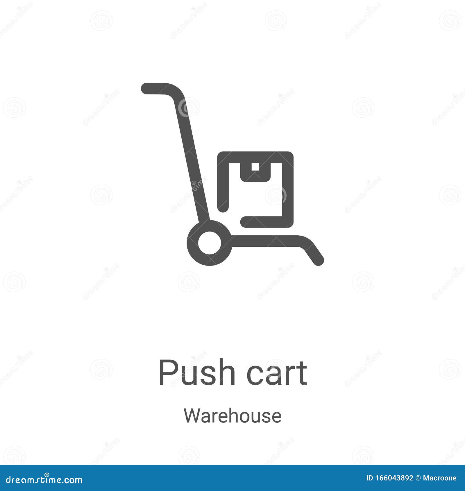 Push Cart Icon Vector from Warehouse Collection. Thin Line Push Cart ...