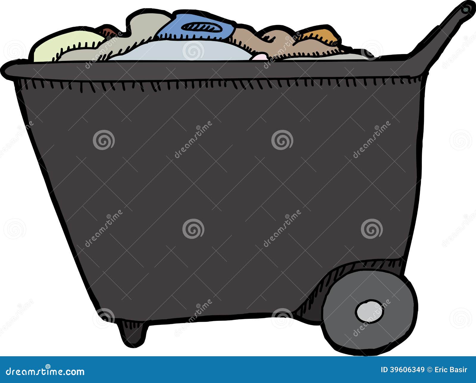 Push Cart with Trash stock vector. Illustration of copyspace - 39606349