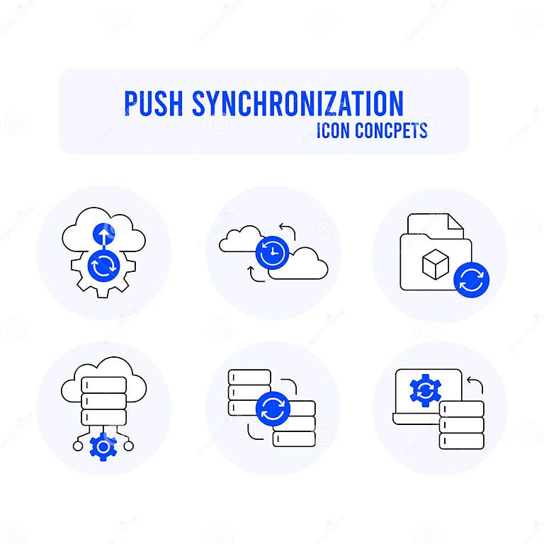 Push Data Synchronization. Vector Icon Stock Illustration ...