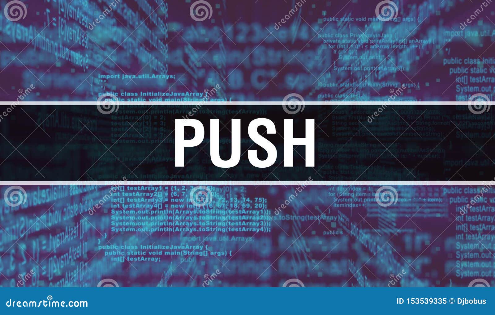 Push With Digital Java Code Text Push And Computer Software Coding 3751