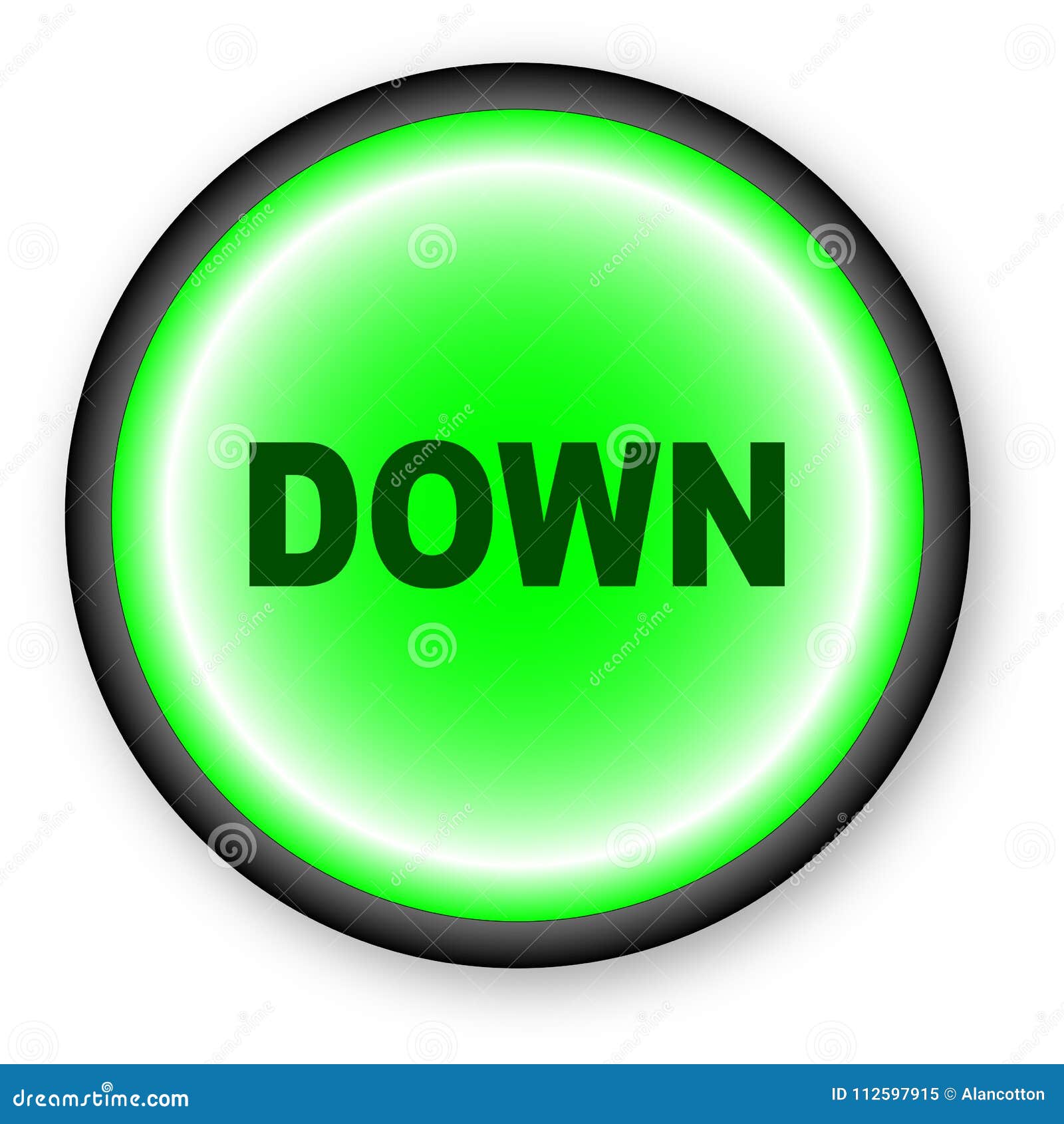 Push Down stock vector. Illustration of vector, button - 112597915
