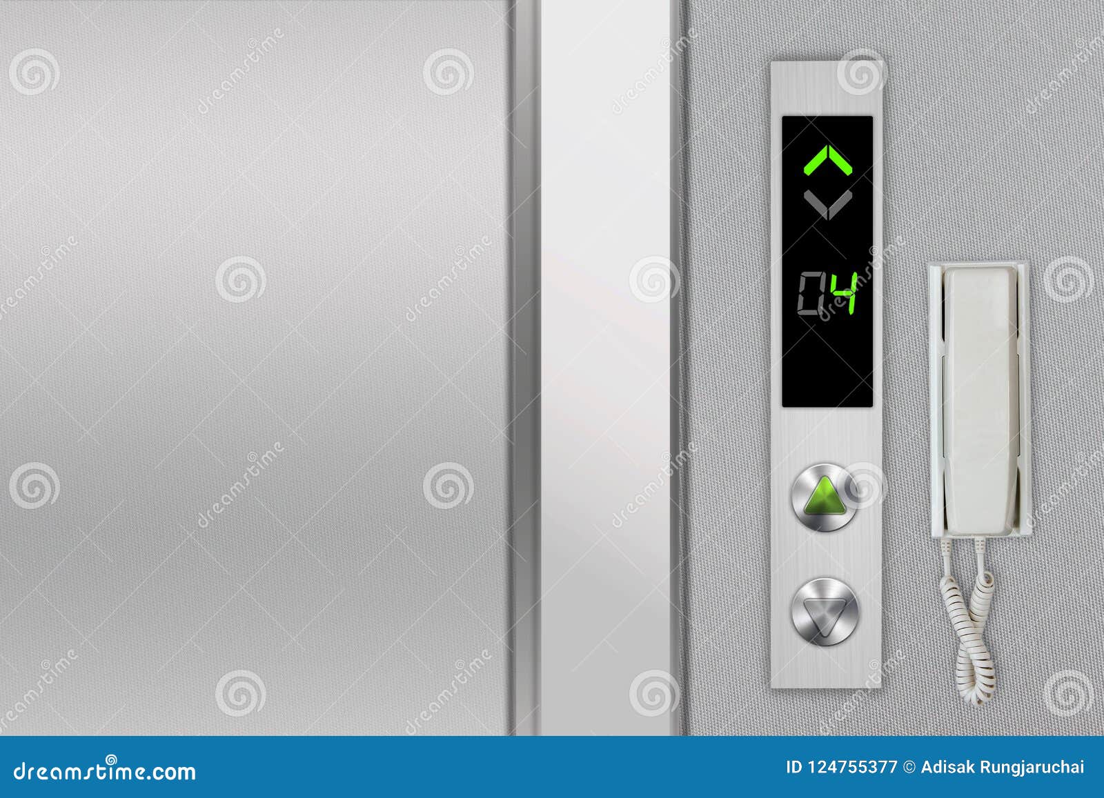Dial The Emergency Telephone In The Elevator Stock Photo ...