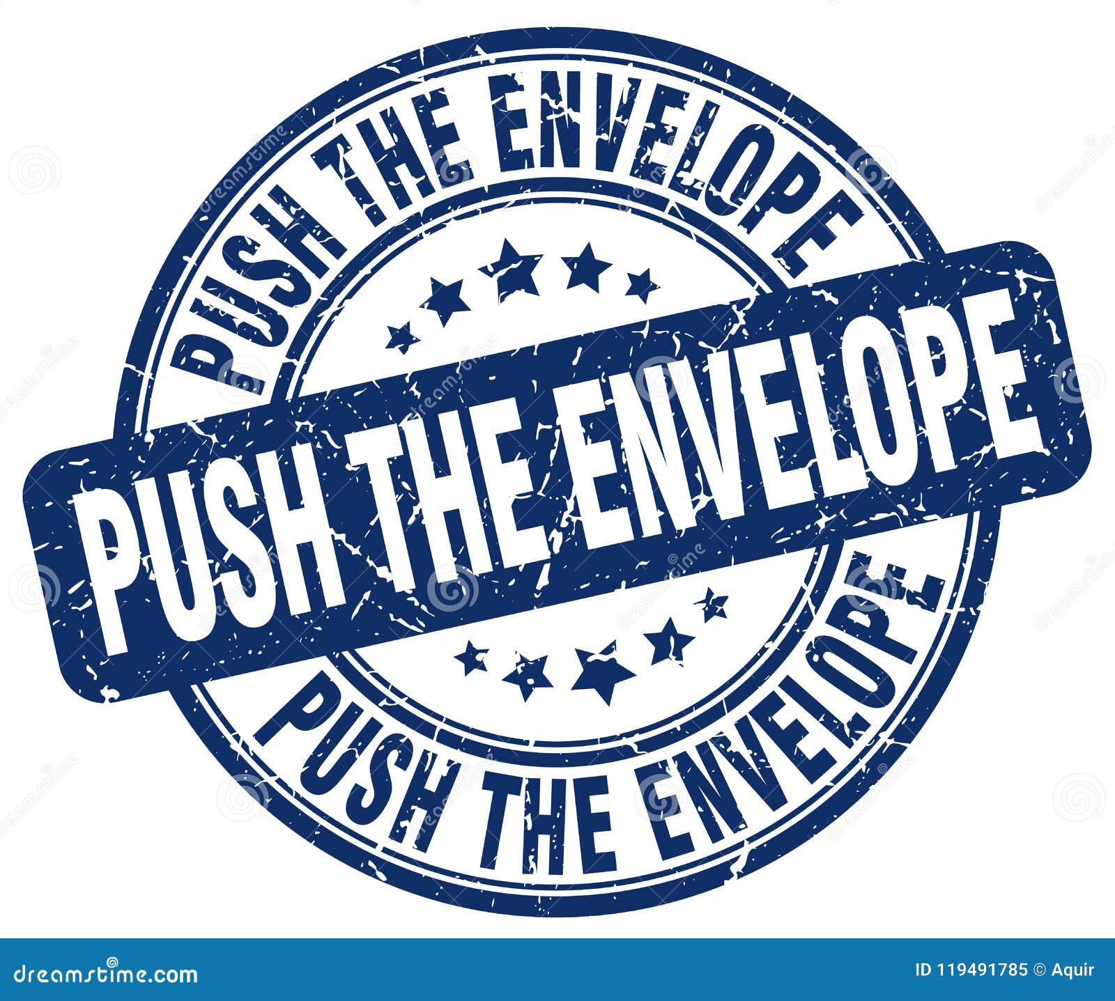 Push the Envelope Blue Stamp Stock Vector - Illustration of label ...