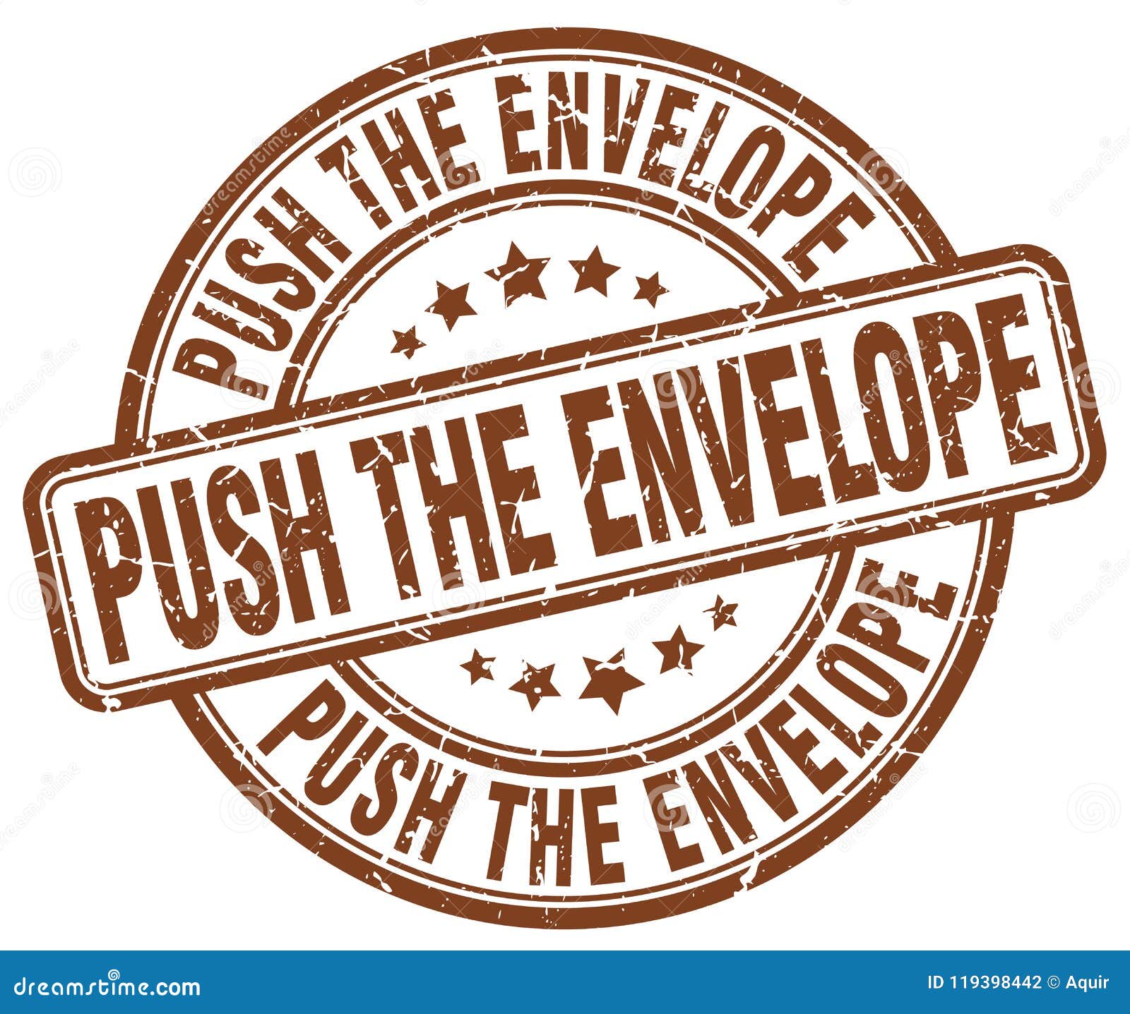 Push the Envelope Brown Stamp Stock Vector - Illustration of push ...