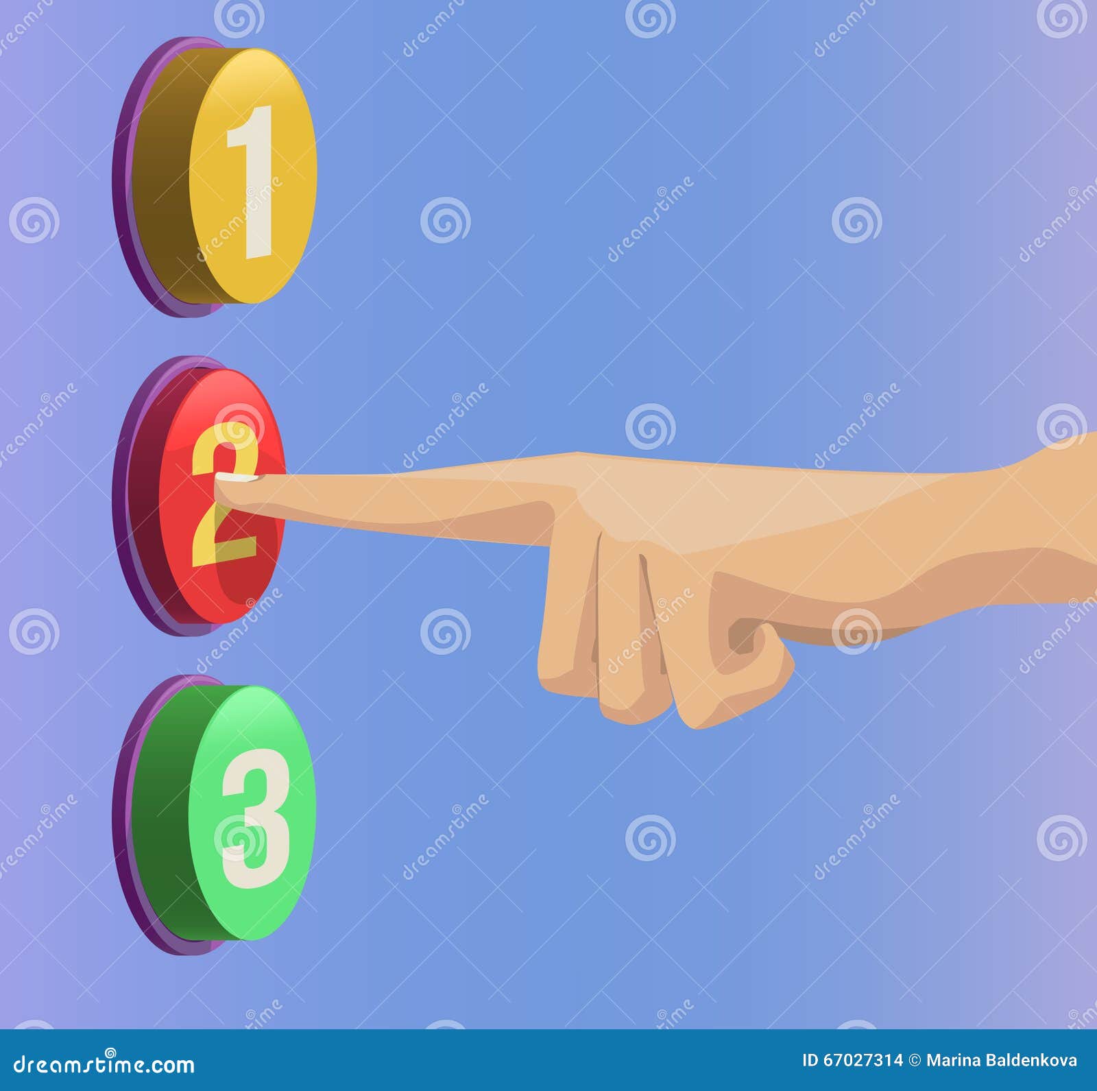 Push Finger on the Button OK Stock Vector - Illustration of design ...