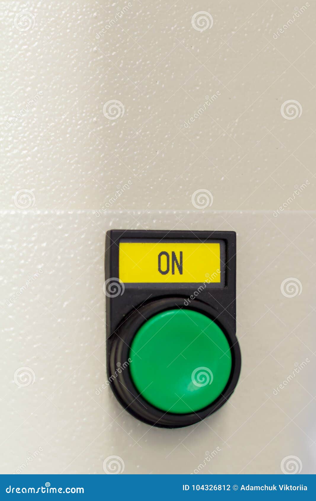 Push Green Button on on Device Stock Photo - Image of control, system ...