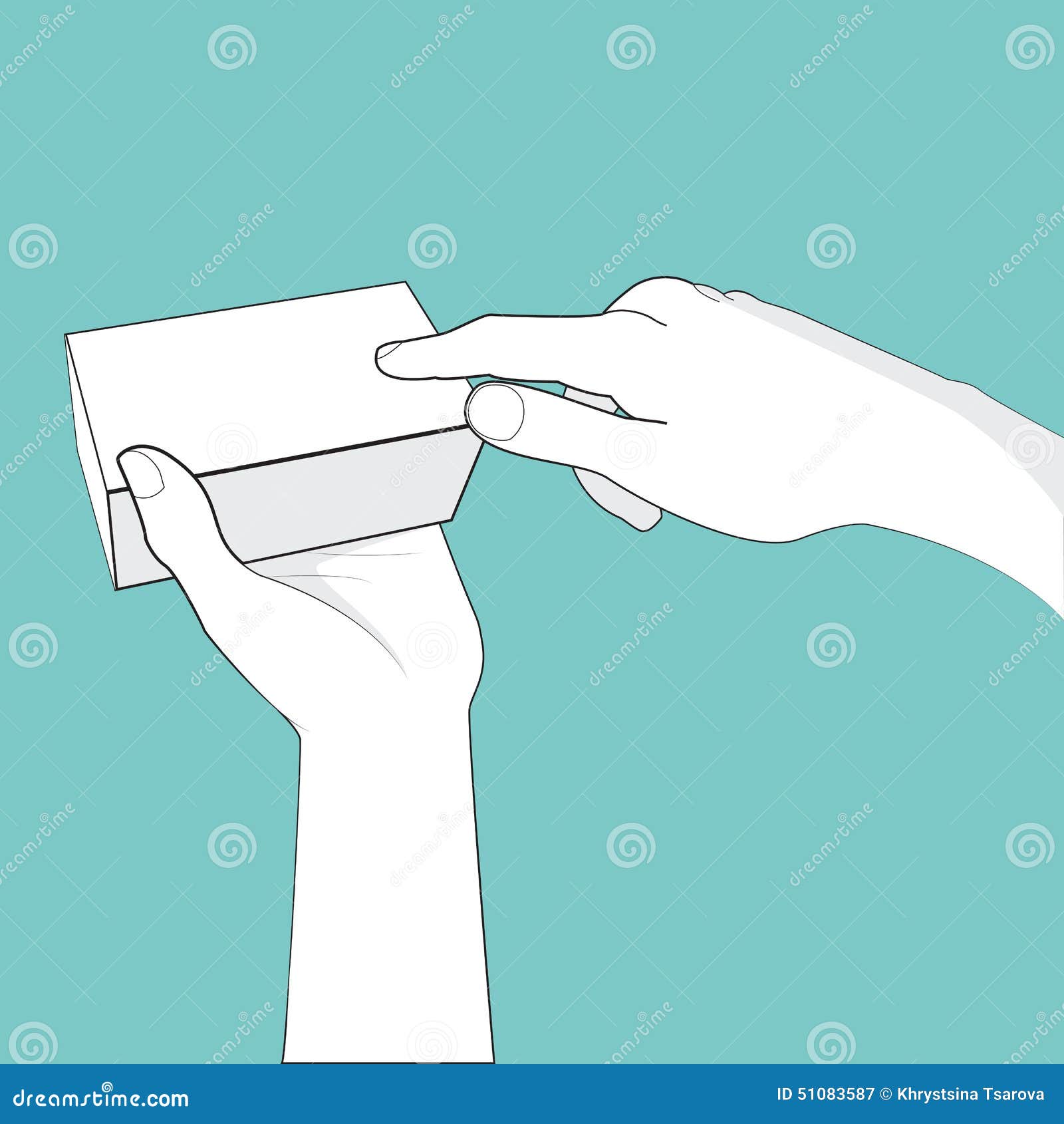 Push hand and box stock vector. Illustration of design - 51083587