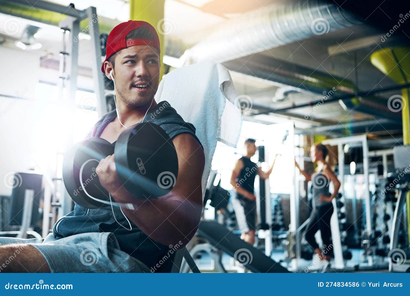 Push Harder Than Yesterday. a Man Doing a Upper-body Workout at the Gym ...