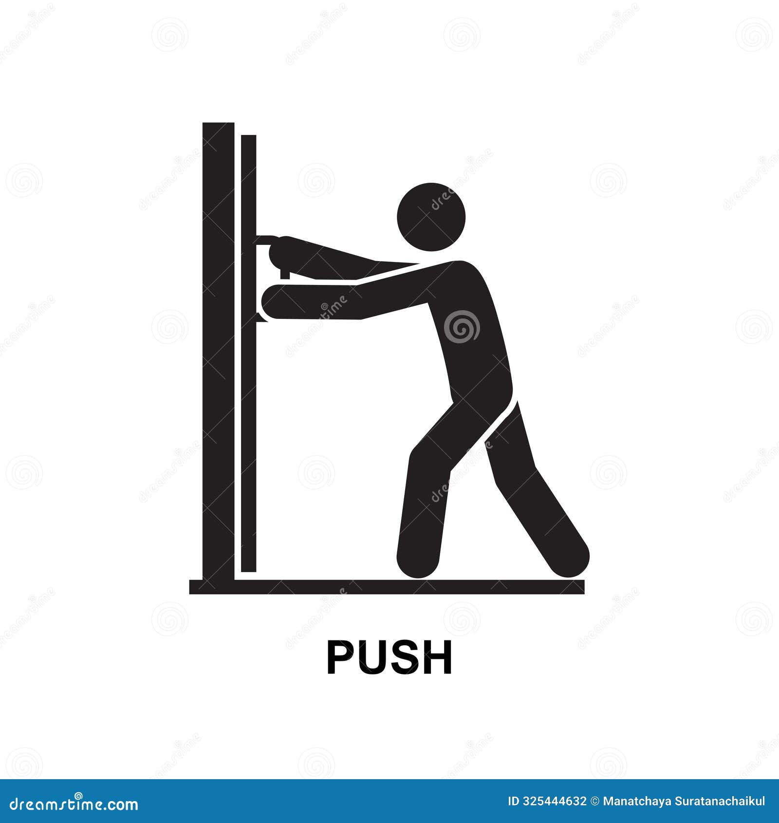 Push Icon. Physical Pressure or Force Isolated on Background Stock ...