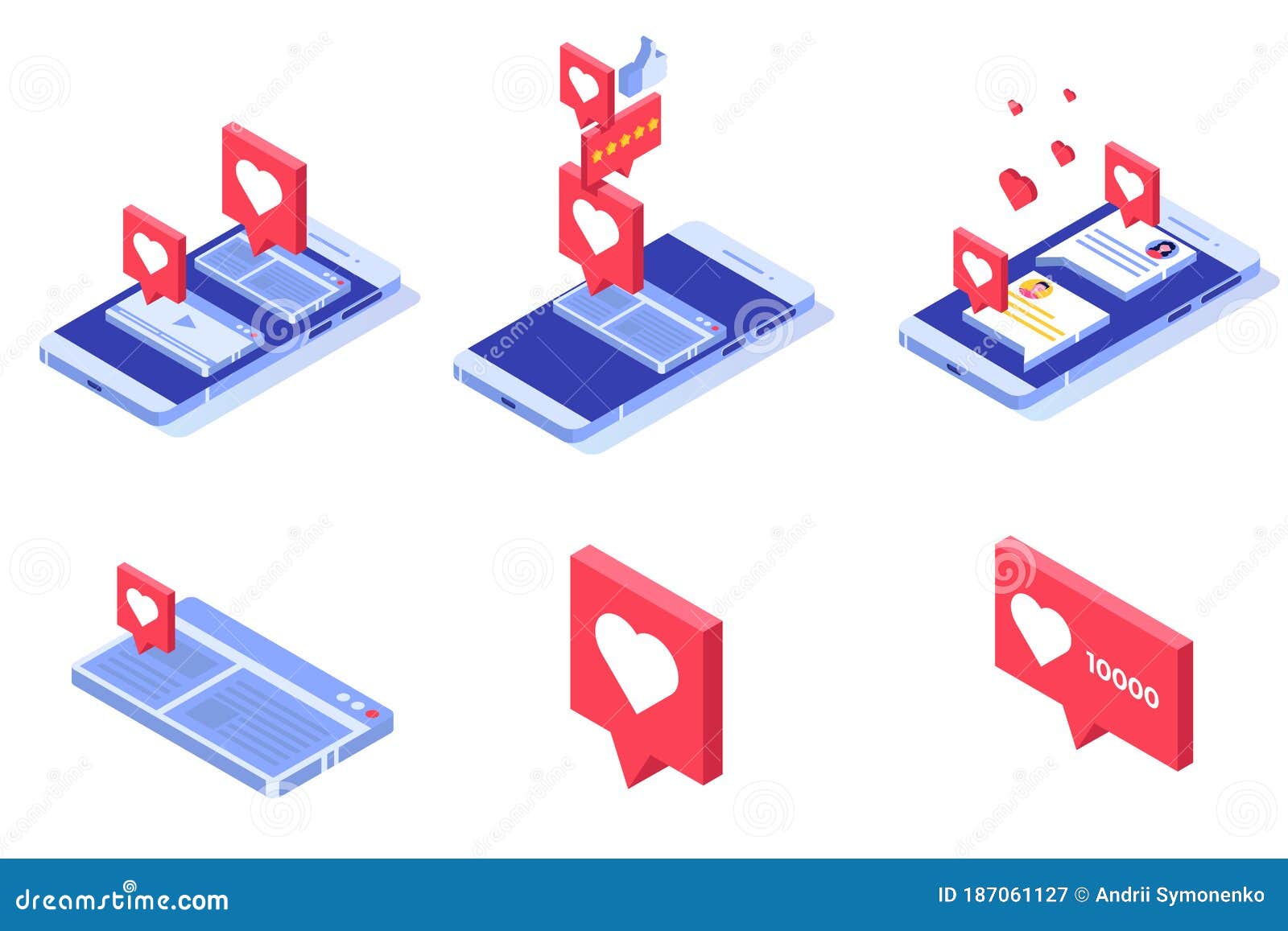 Push Like Notifications. Social Networking Concept. Stock Vector ...