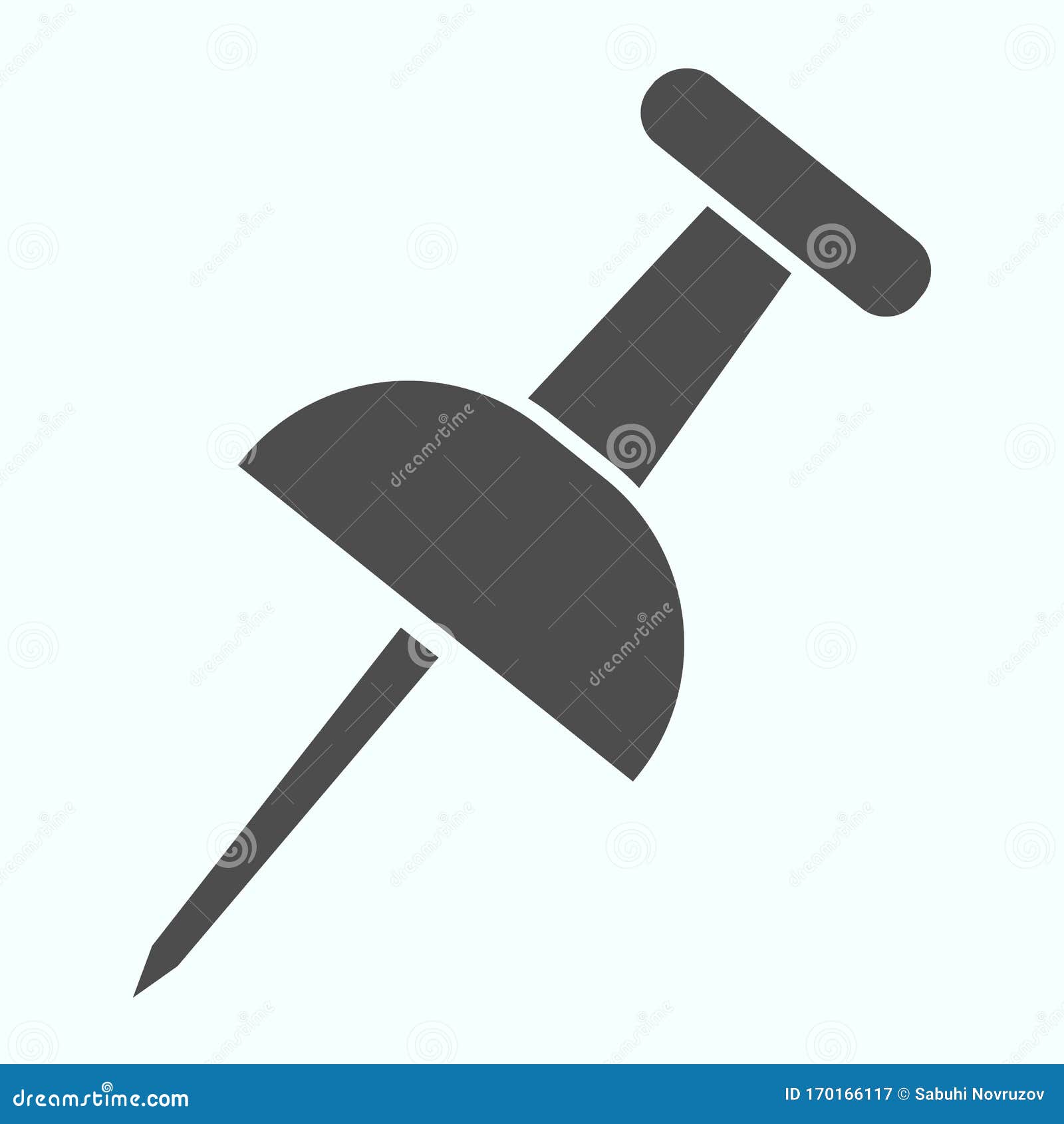 Push Marker Pin Solid Icon. Button for Clipboard Vector Illustration ...