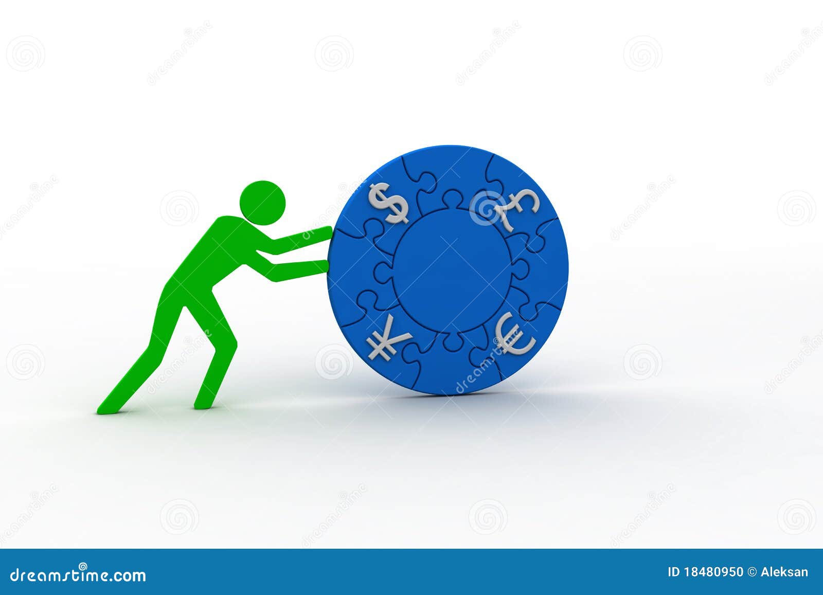 Push the money stock illustration. Illustration of symbol - 18480950