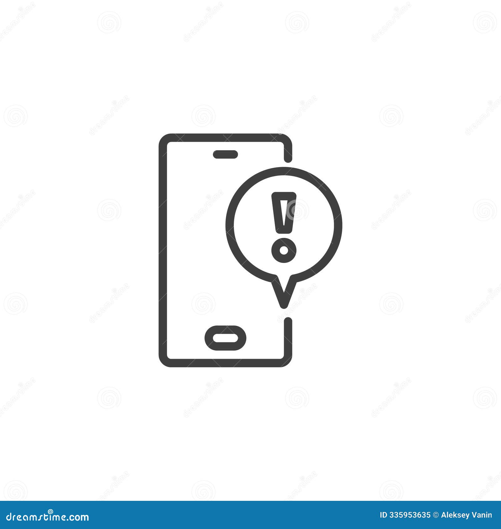 Push Notification Line Icon Stock Illustration - Illustration of notice ...