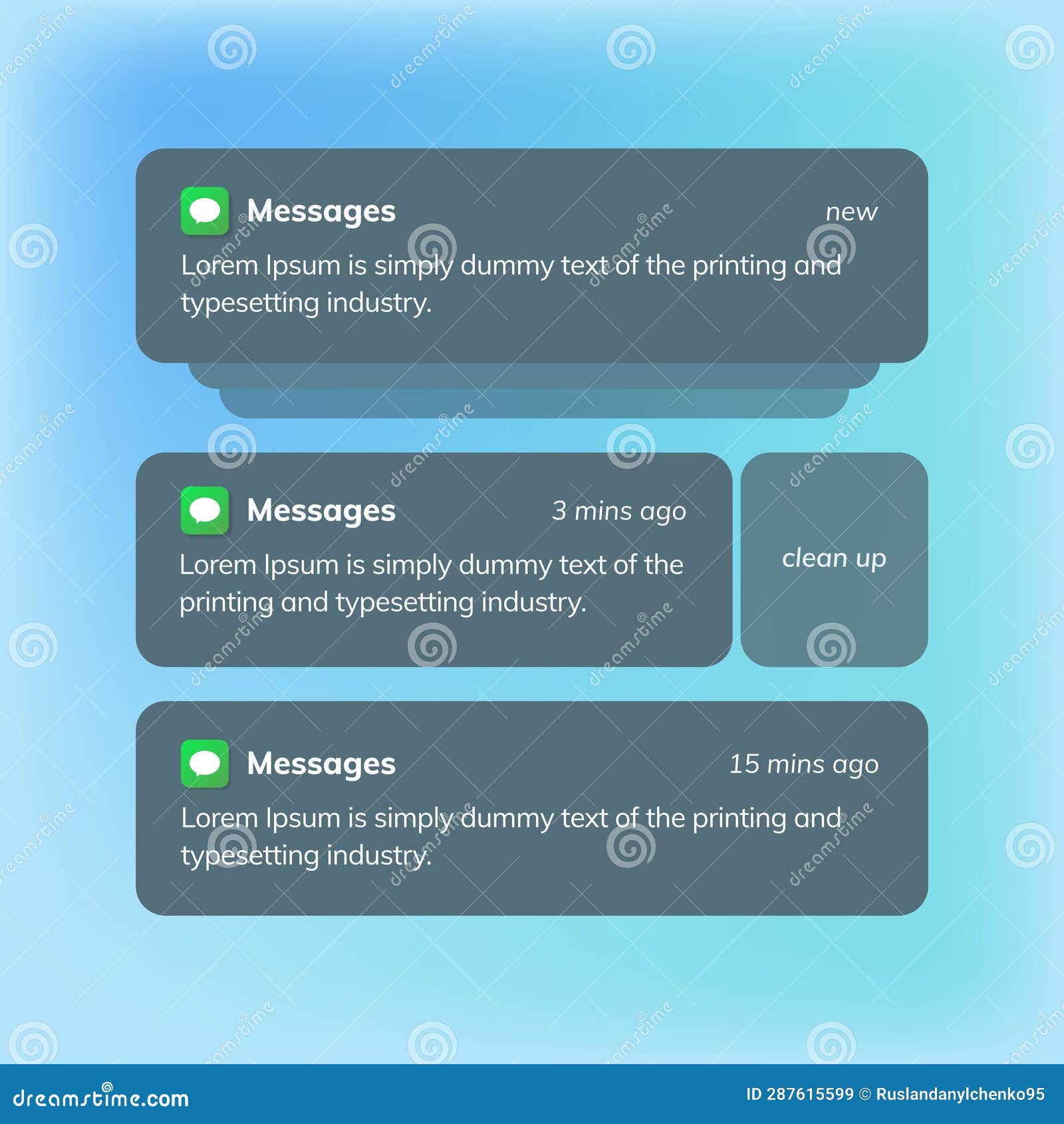 Push Notification Message on Mobile Phone on Light Background ...