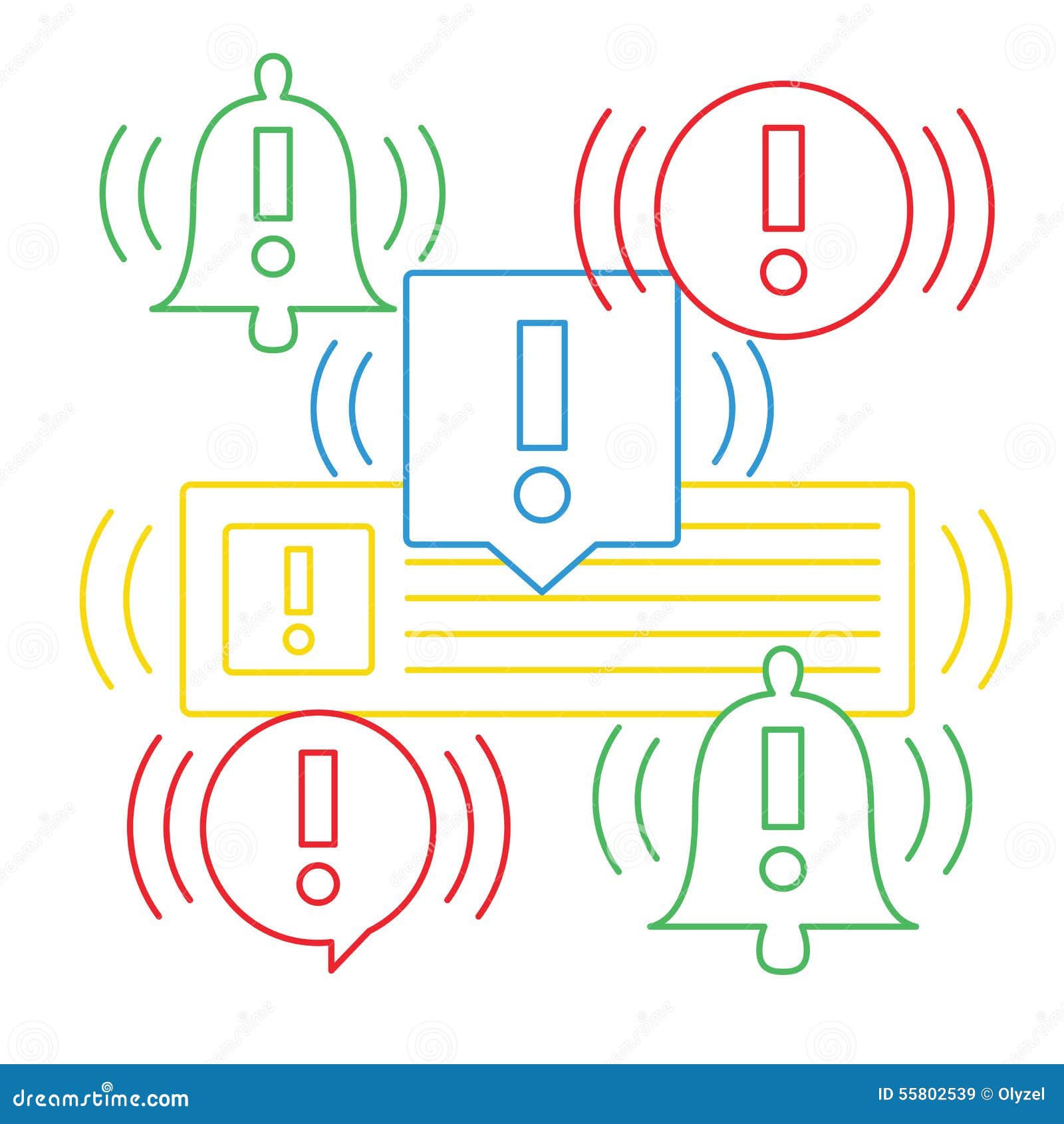 Push Notifications Background Stock Vector - Illustration of sign ...
