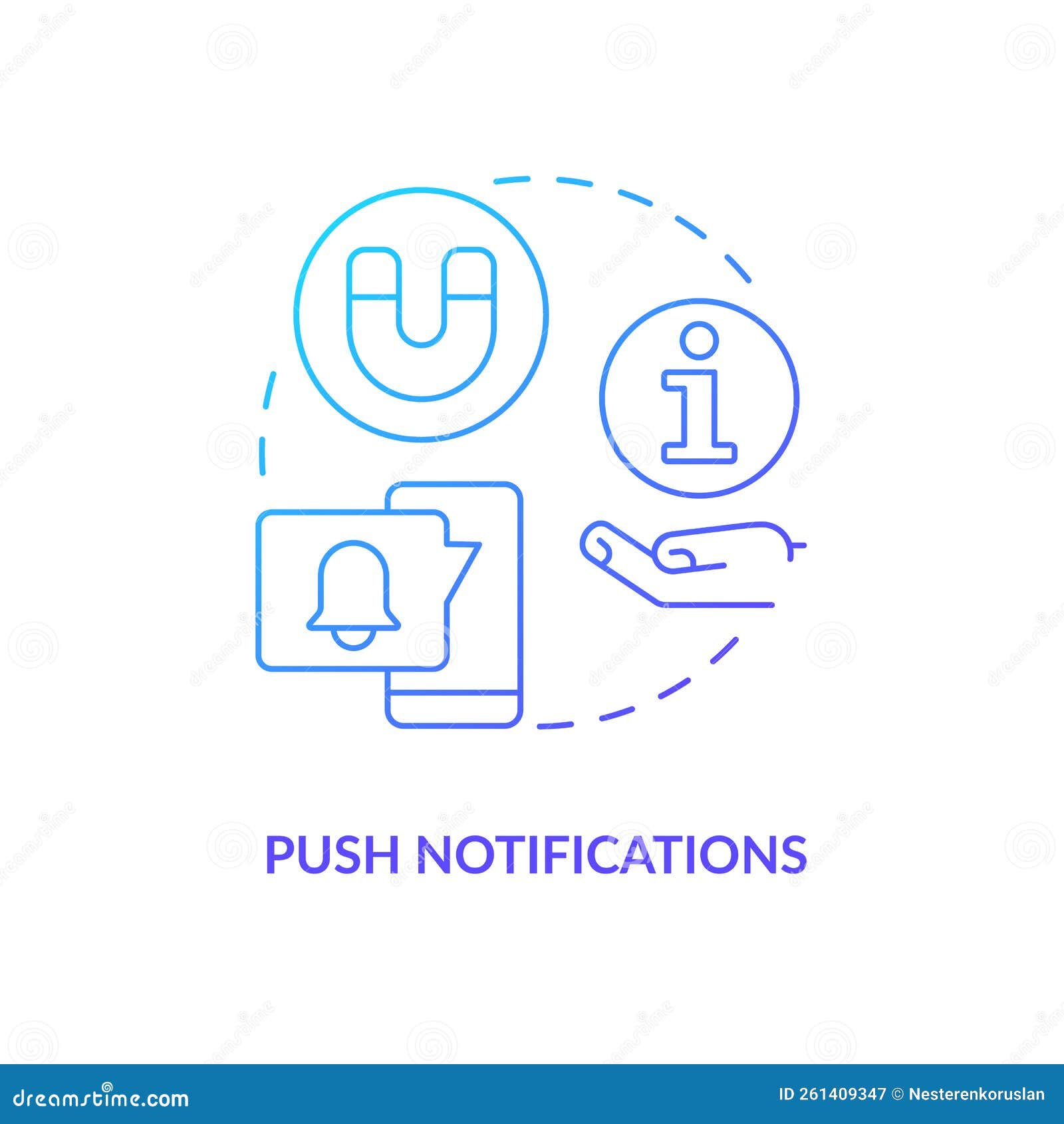 Web Push Notifications For Your Website With Elements Linear Icons ...