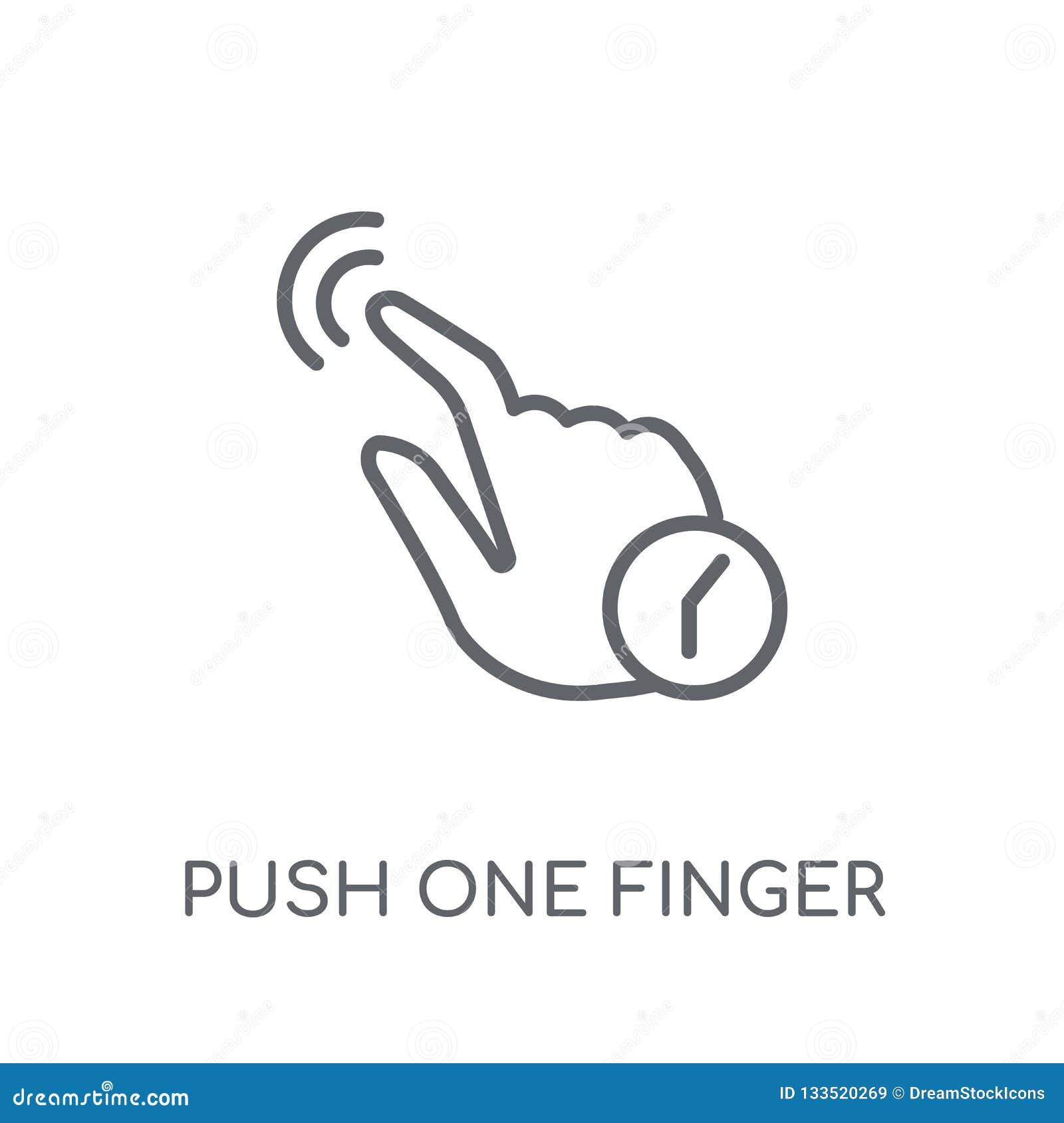 Push One Finger and Wait Linear Icon. Modern Outline Push One Fi Stock ...